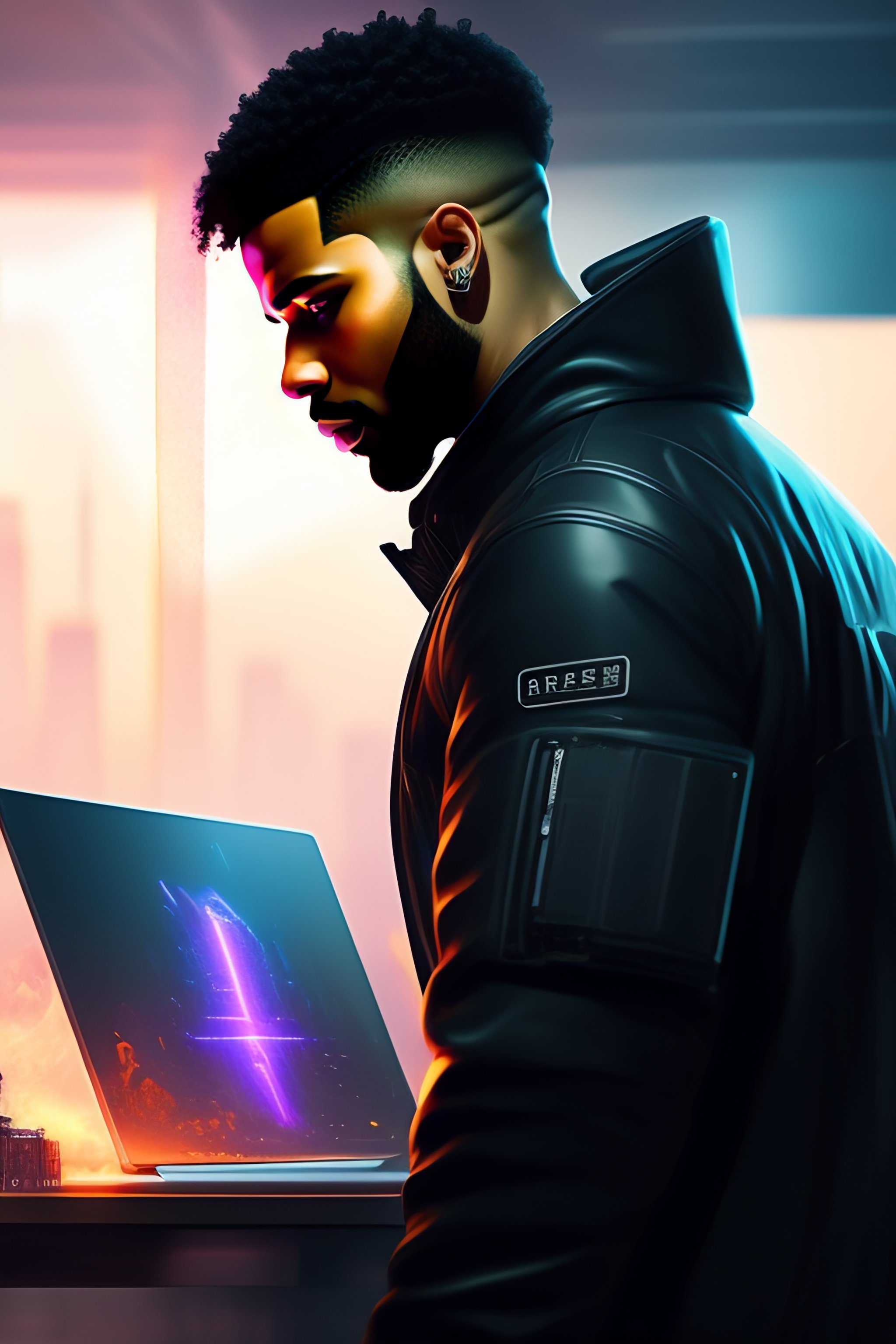 Lexica - “ drake hacking a computer, very epic, digital art, cyber punk ...