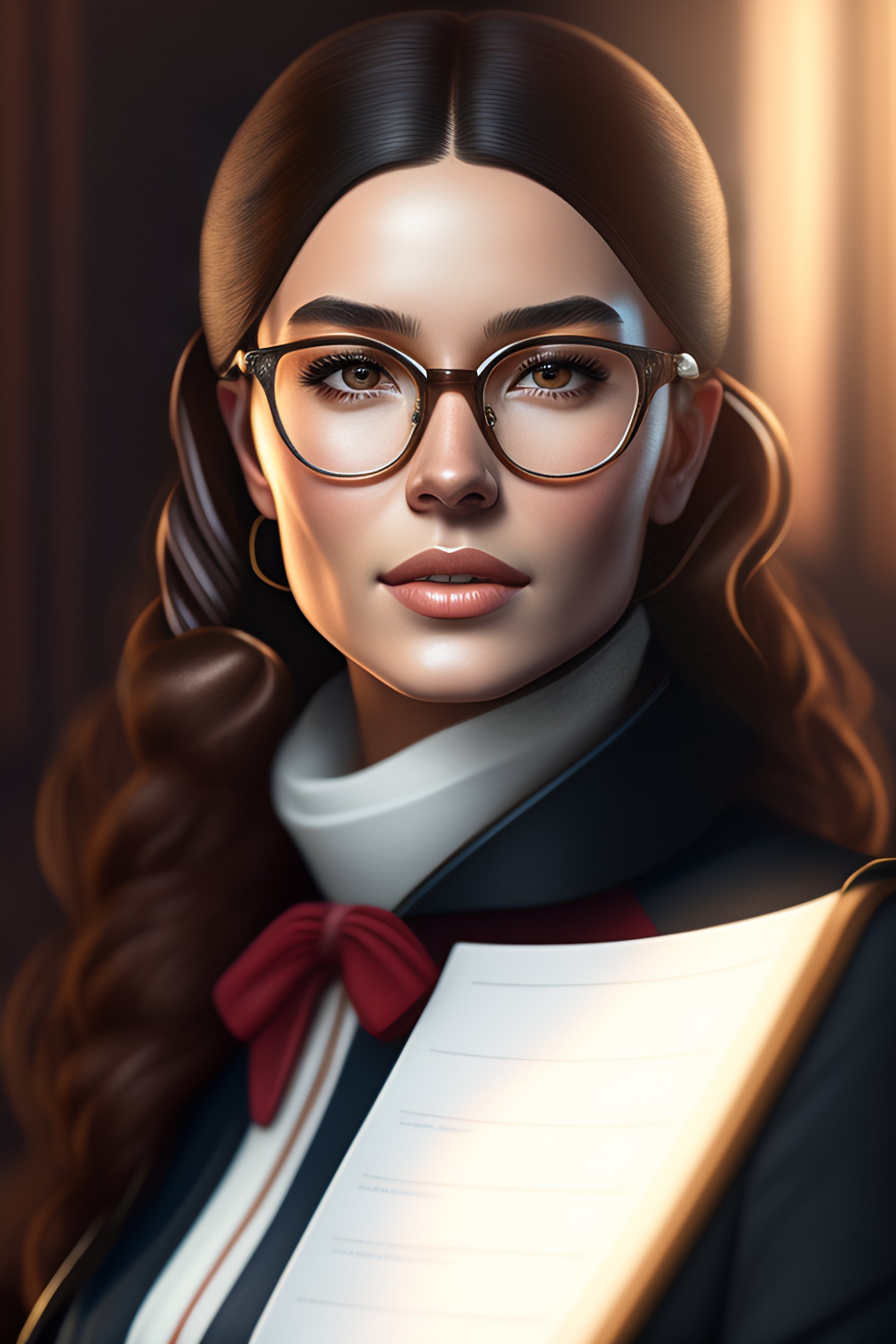 Lexica - Professional portrait of young female reporter with a notebook ...