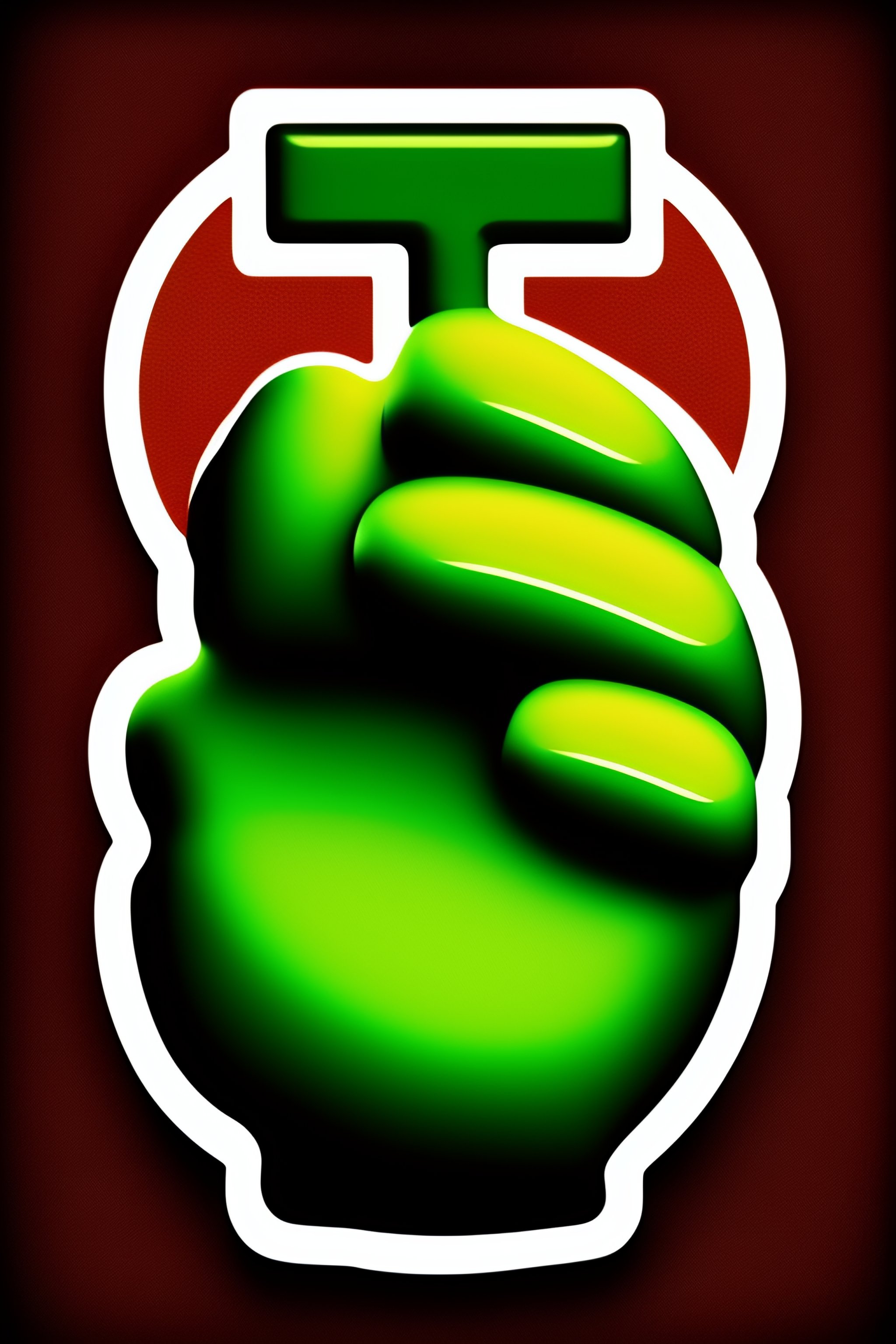 Lexica - Logo hand emoji 2d green fist pc letter handpainted