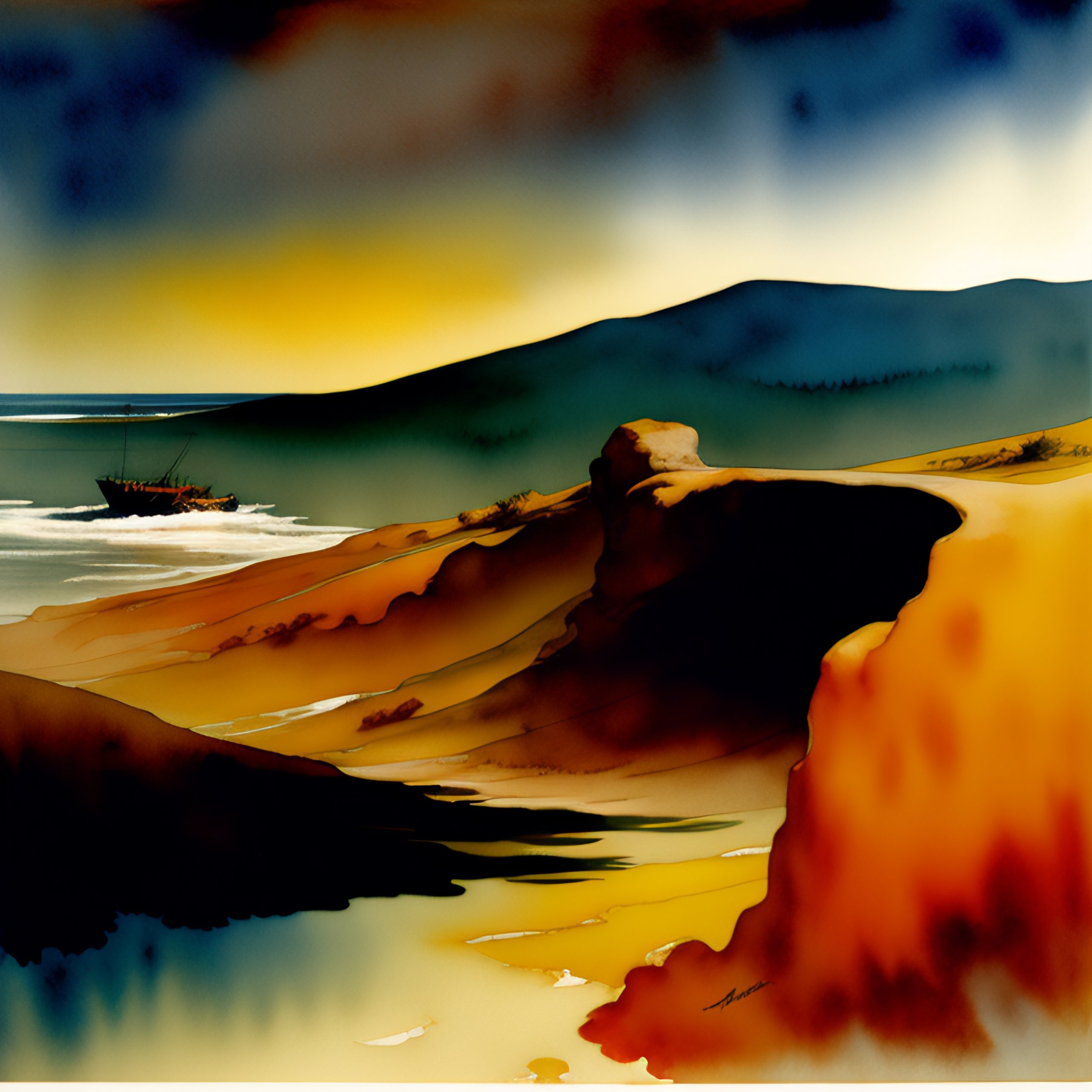 Lexica - Detailed Watercolor, beautiful tertiary colors, color theory ...