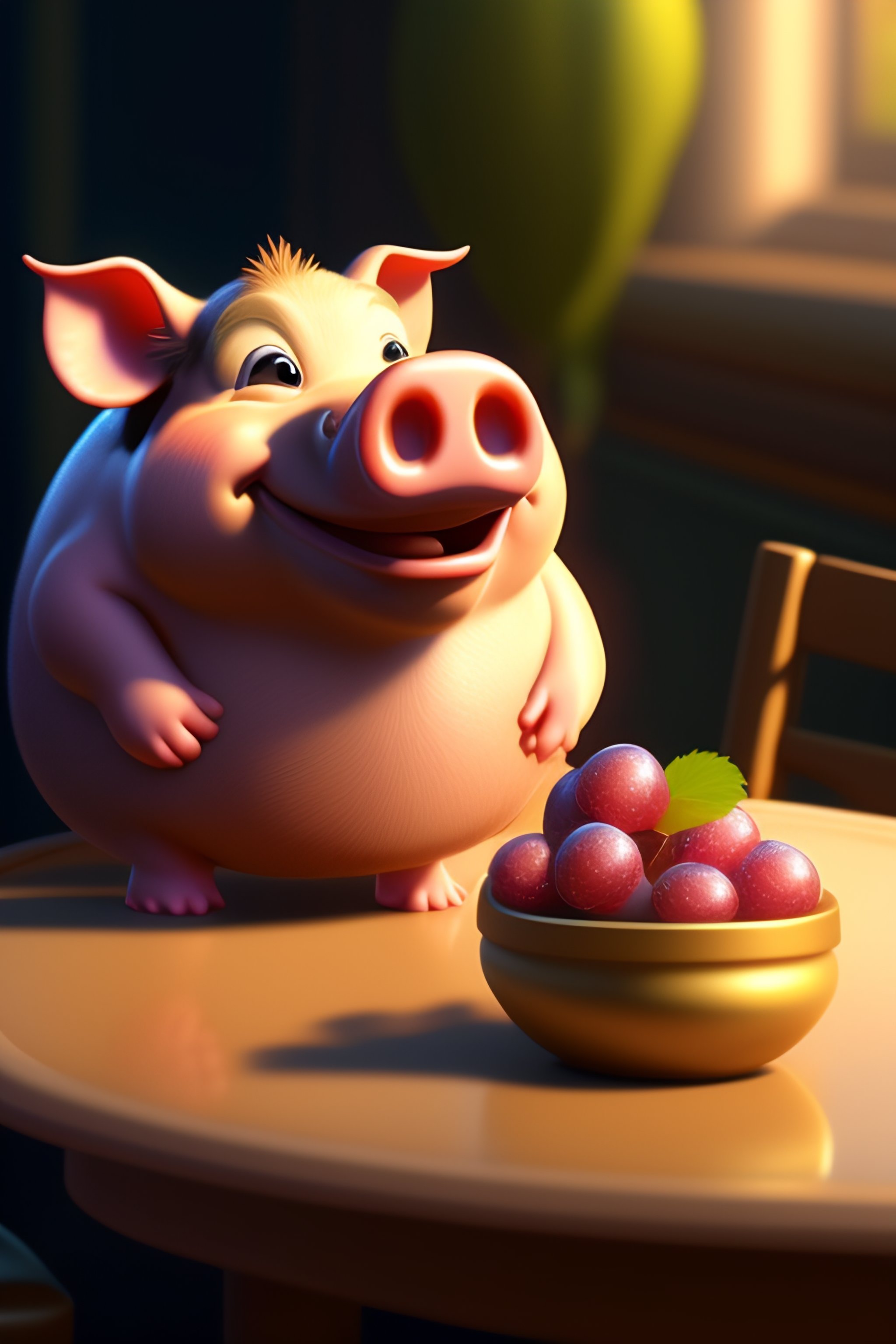 Smiling Pig Cartoon