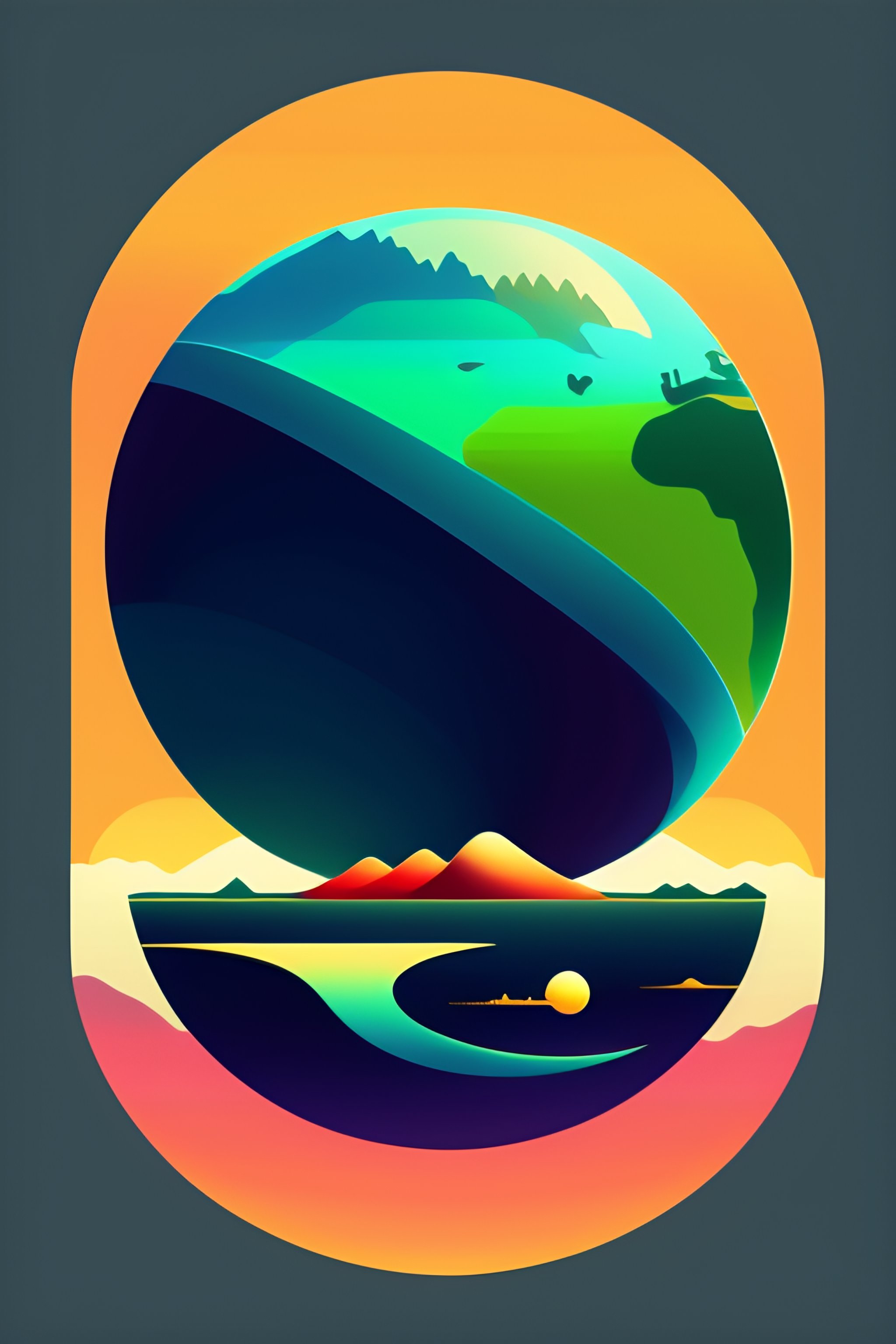 Lexica - Earth globe with layers, clean lines, simple vector art, 2d ...