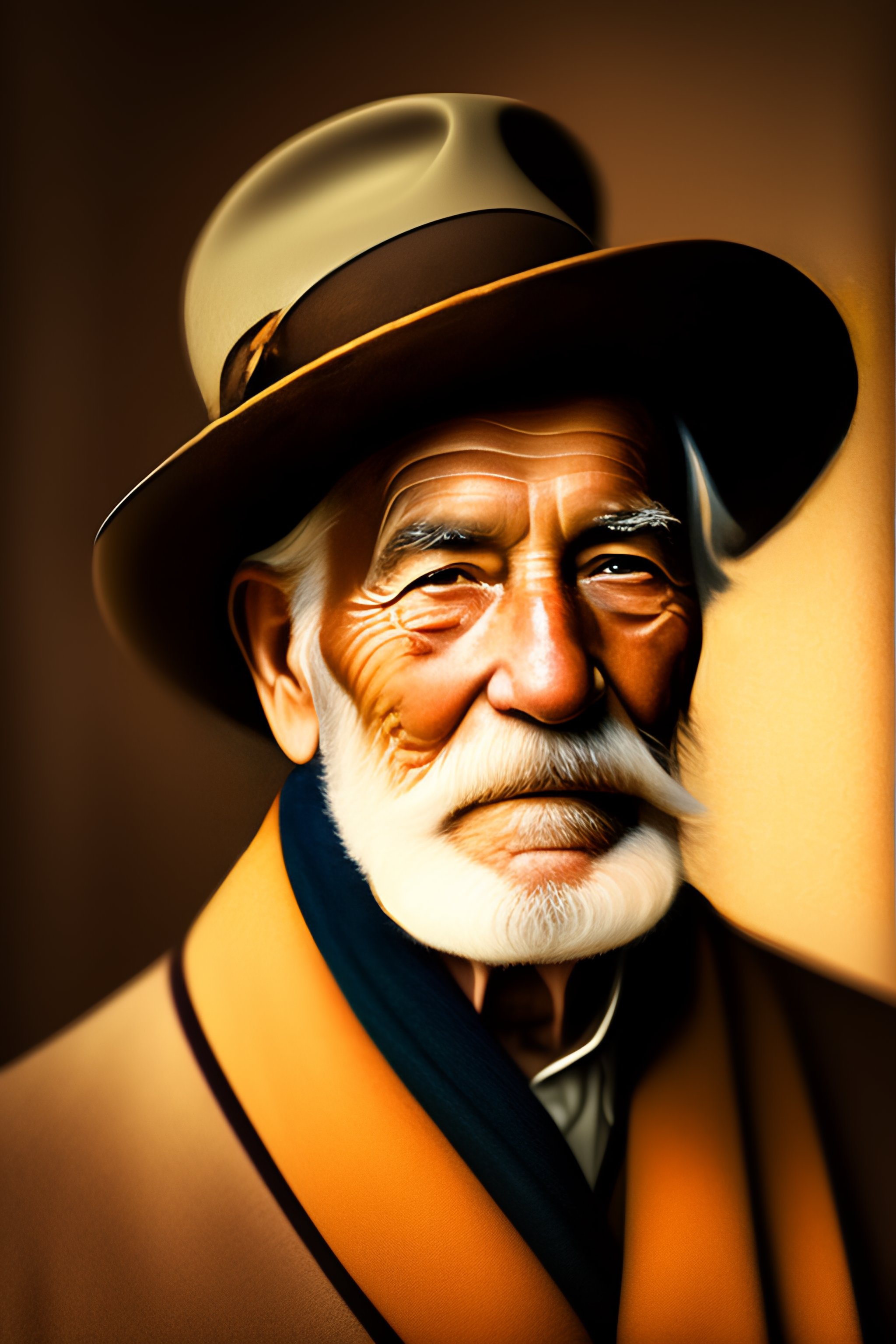 Lexica - Portrait of an old man with hat