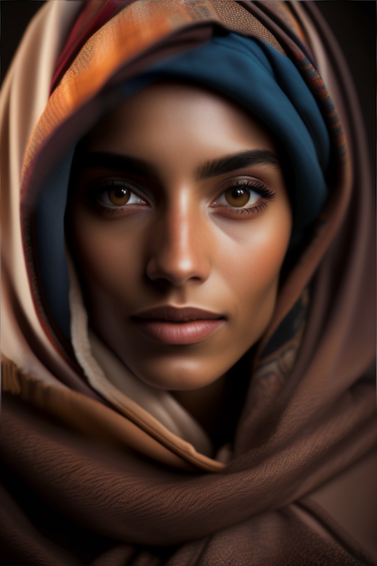 Lexica - A photorealistic portrait of a stunningly beautiful muslim ...
