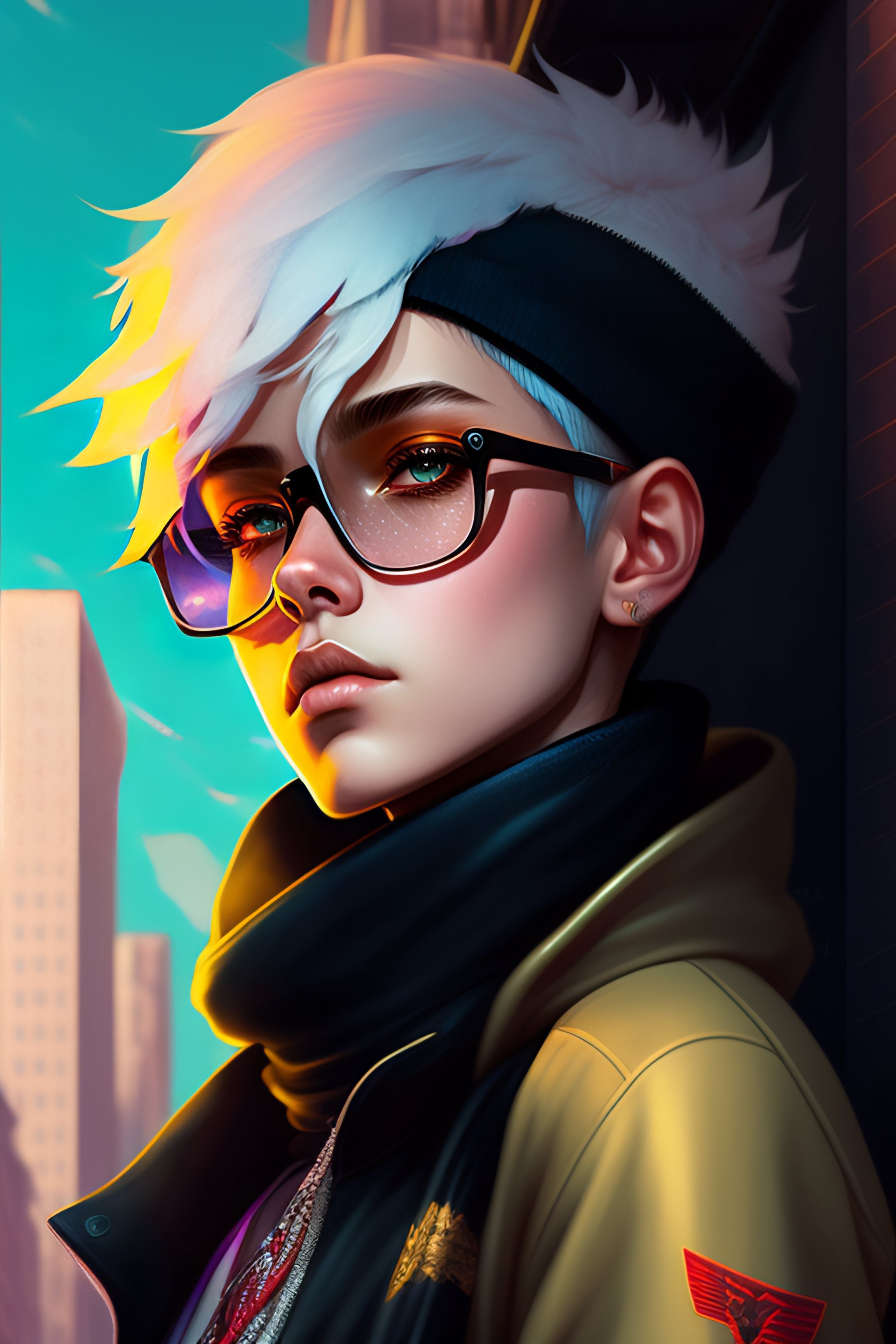 Lexica - Highly detailed portrait of a sewer emo punk young kid ...