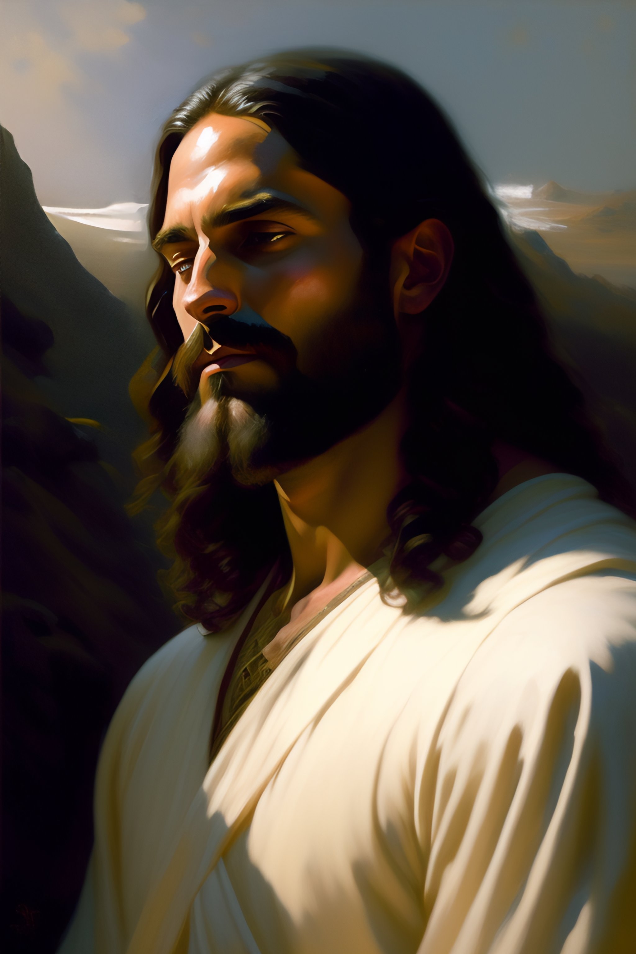 Lexica - Full body photo of jesus christ majestic spooky disquieting ...