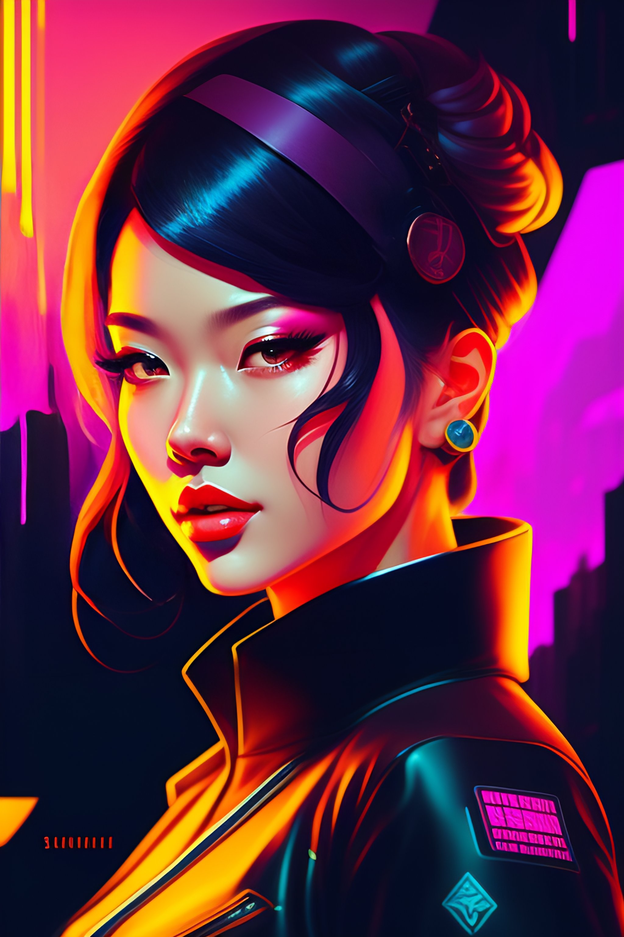 Lexica - A colorful comic noir illustration painting of a cyberpunk ...