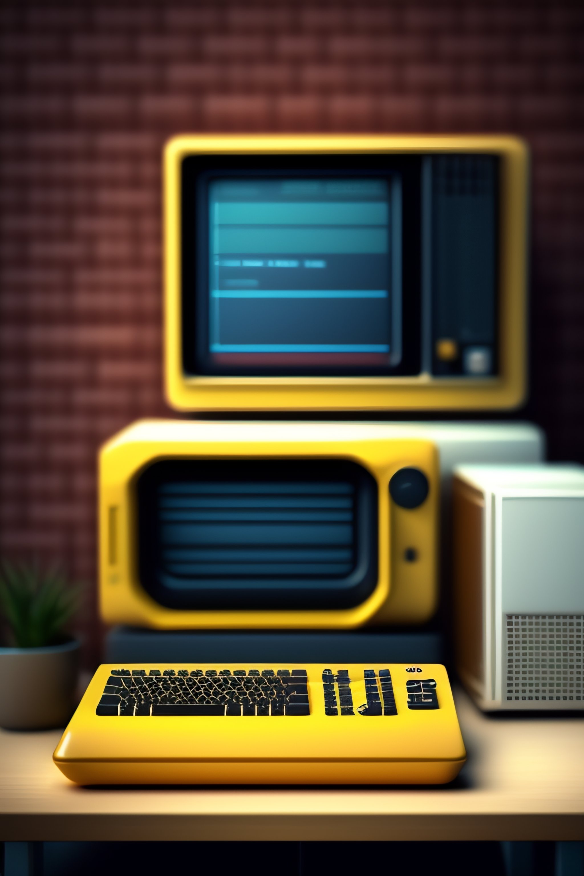 Lexica - Retro computer with keyboard in a college room