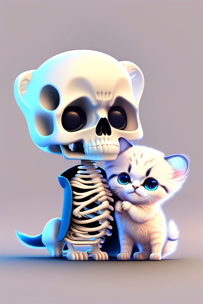 Lexica - Cute and adorable cartoon skeleton baby, bones, super cute ...