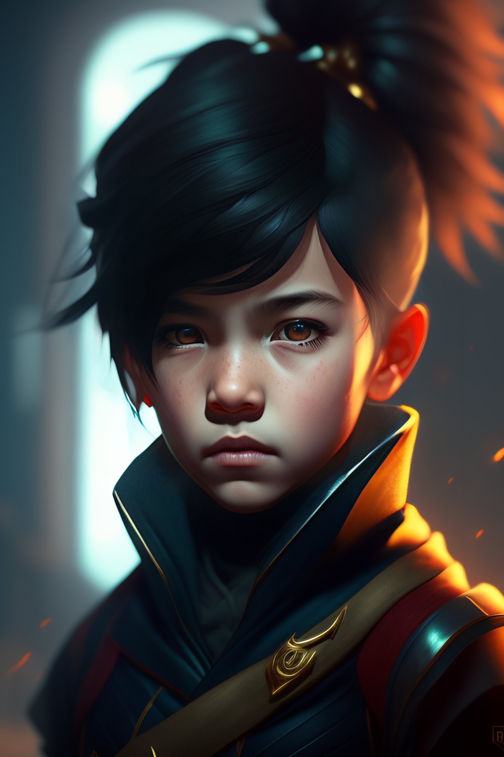 Lexica - A portrait of poor crazy aggressive child, in a style of ...