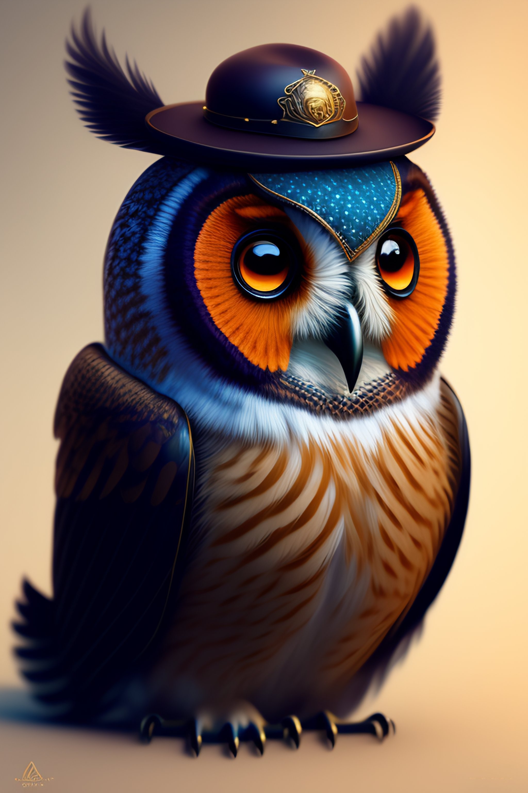 Lexica - Owl in a hat, fantasy, dreamlike, surrealism, super cute ...
