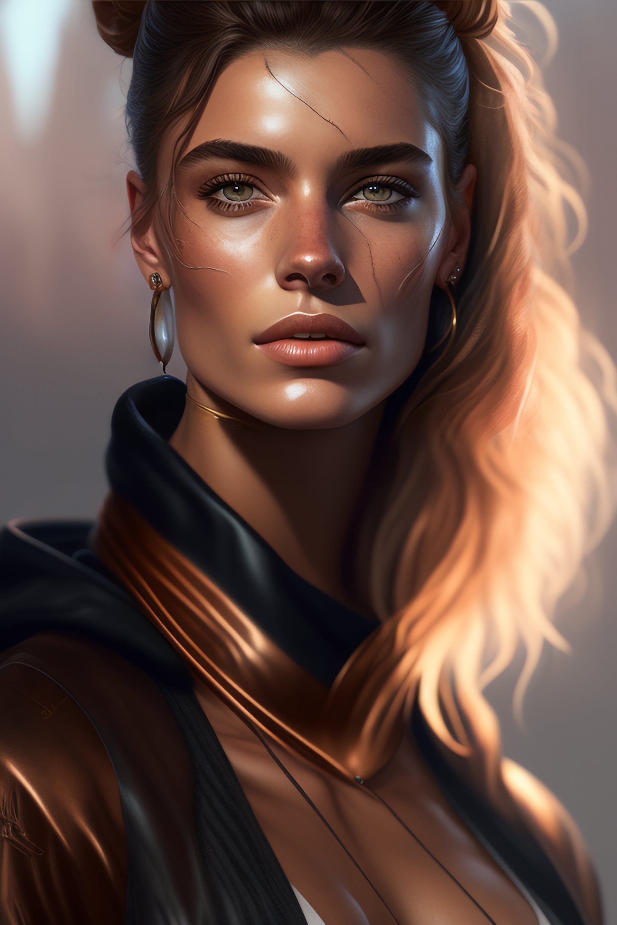 Lexica - Portrait of a camila giorgi, copper wires, visible scars and ...