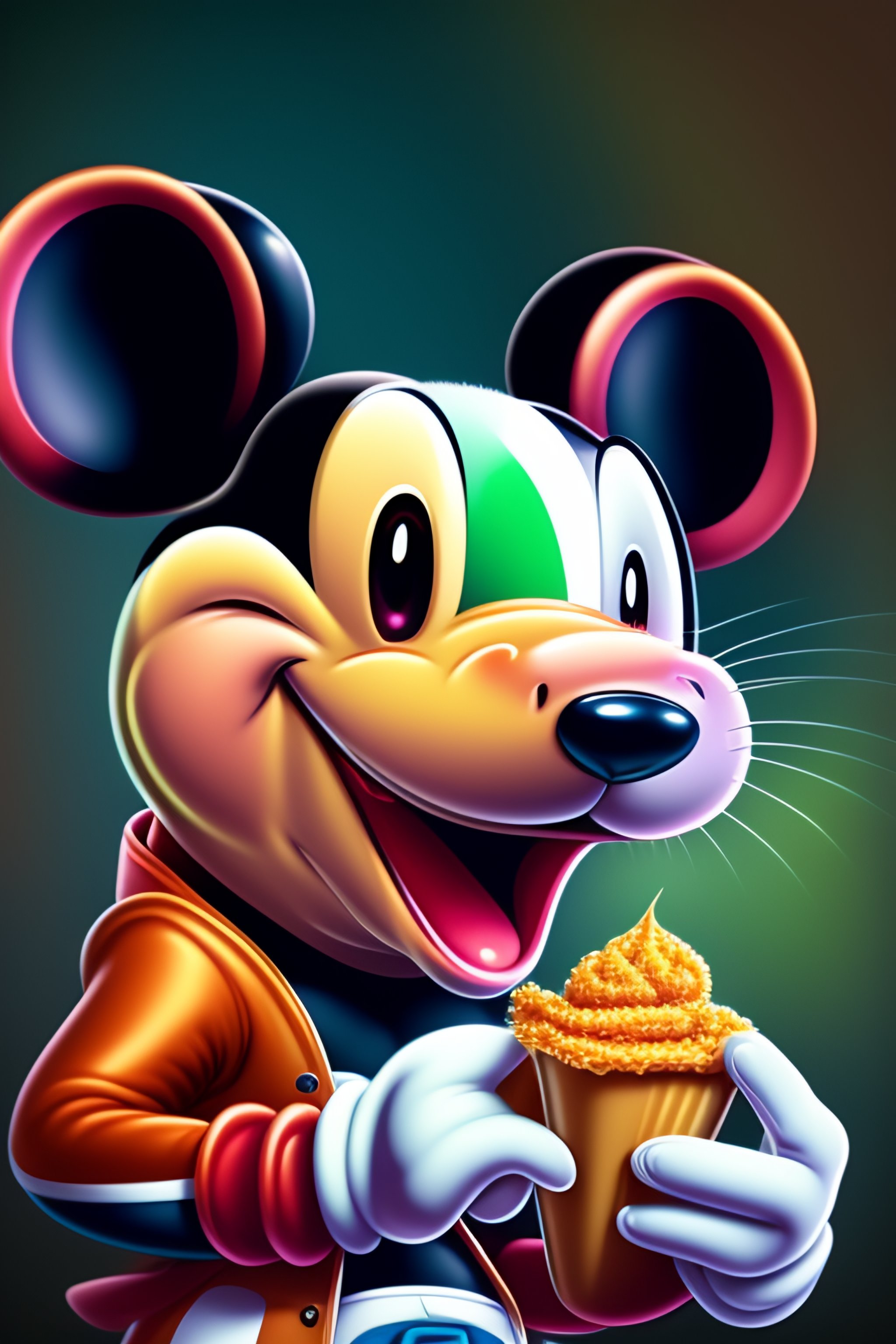 Lexica - A cartoonish chameleon eating icecream, similar cartoon look ...