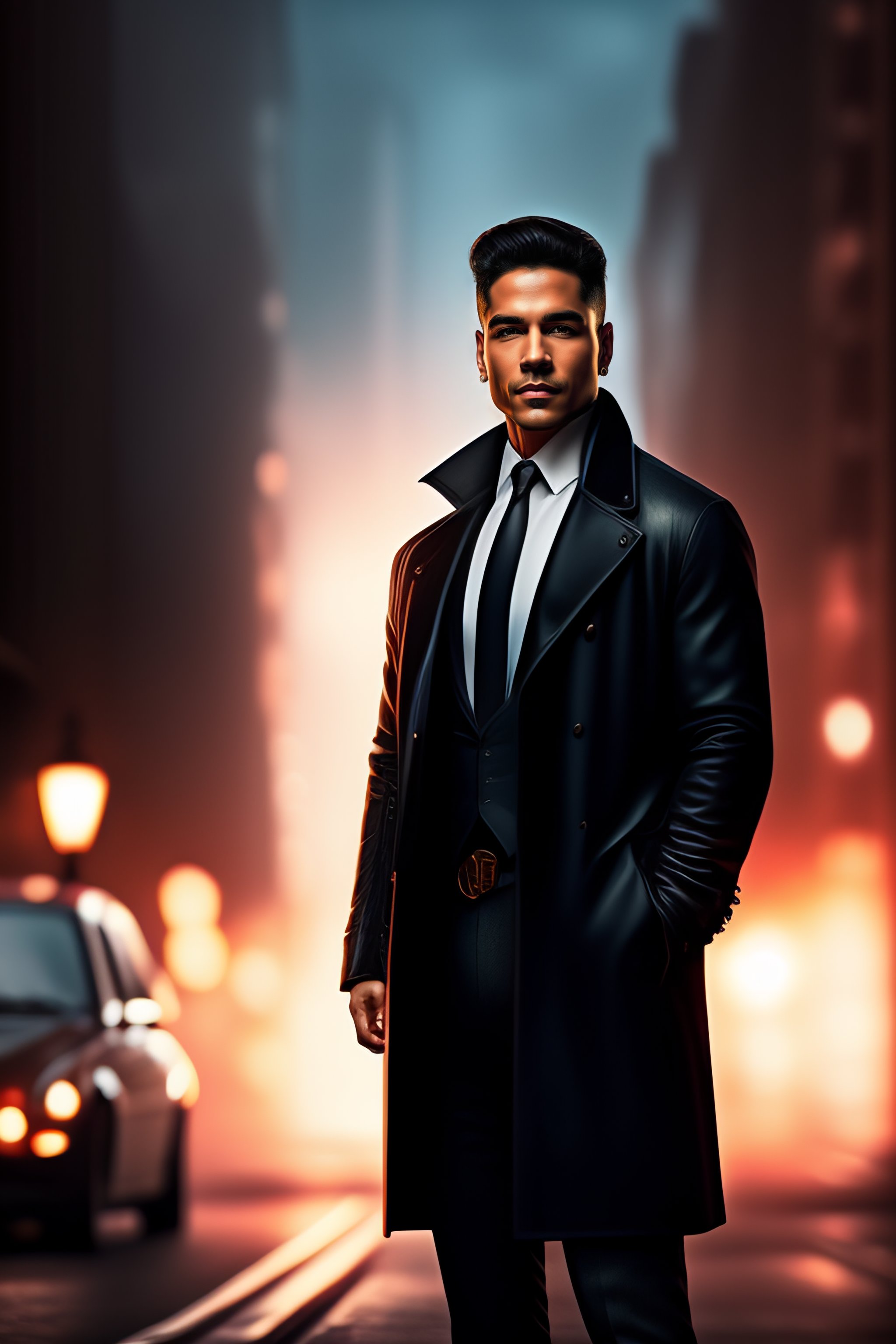 Lexica - Full body portrait of a handsome investigator, urban fantasy ...