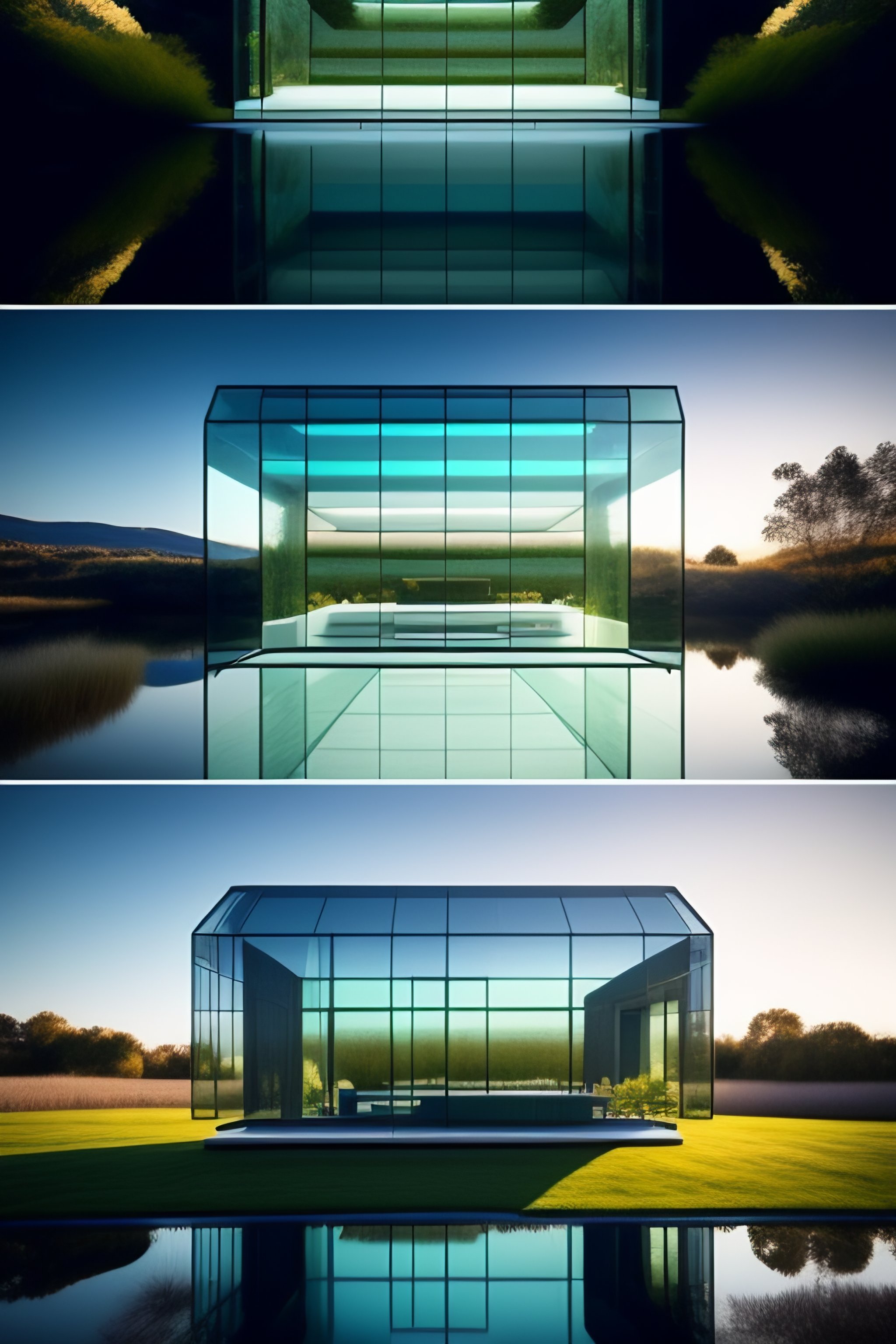Lexica - A house made entirely of glass. glass furniture, glass walls ...
