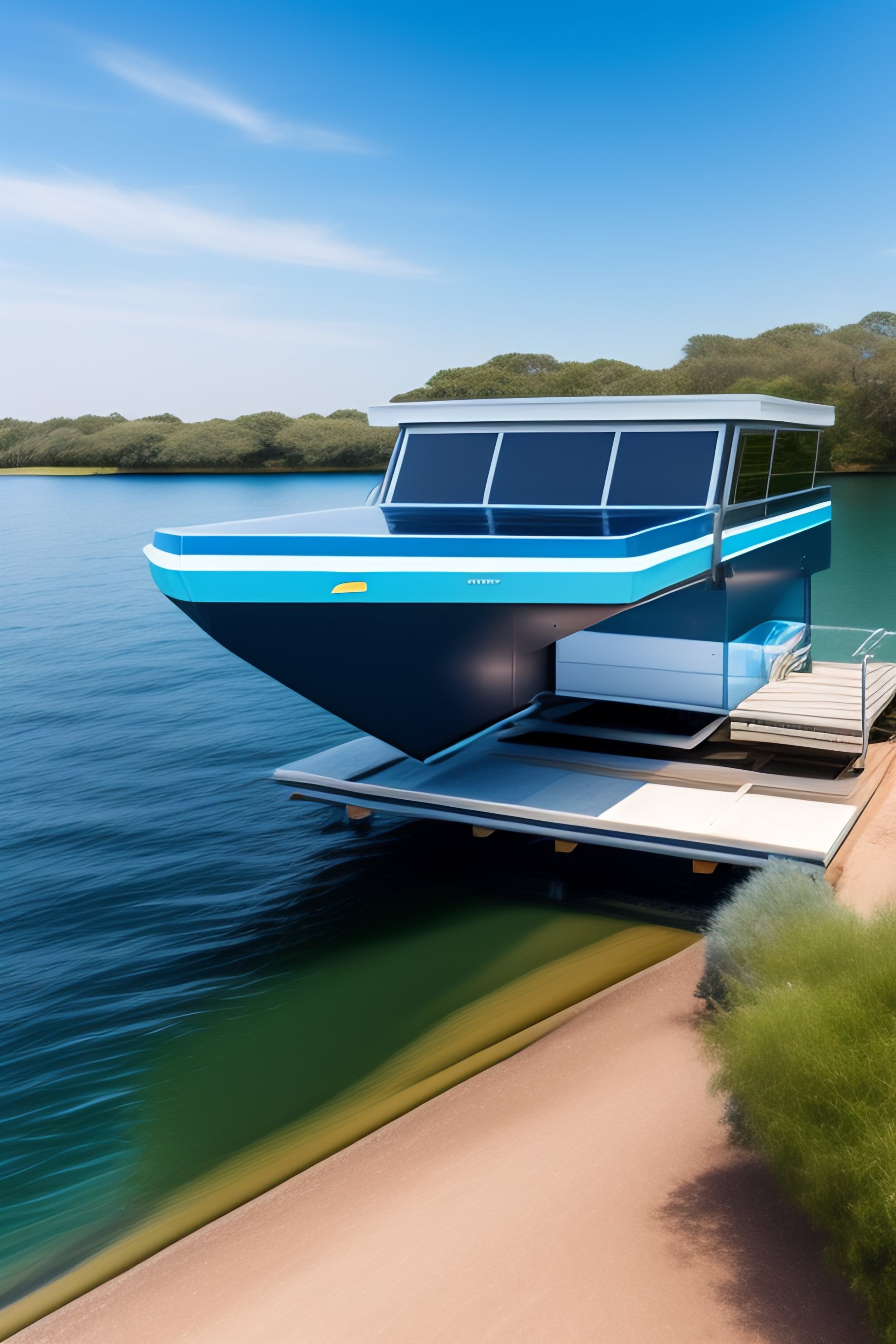 Lexica - 25 foot wide hydrofoil water vehicle house