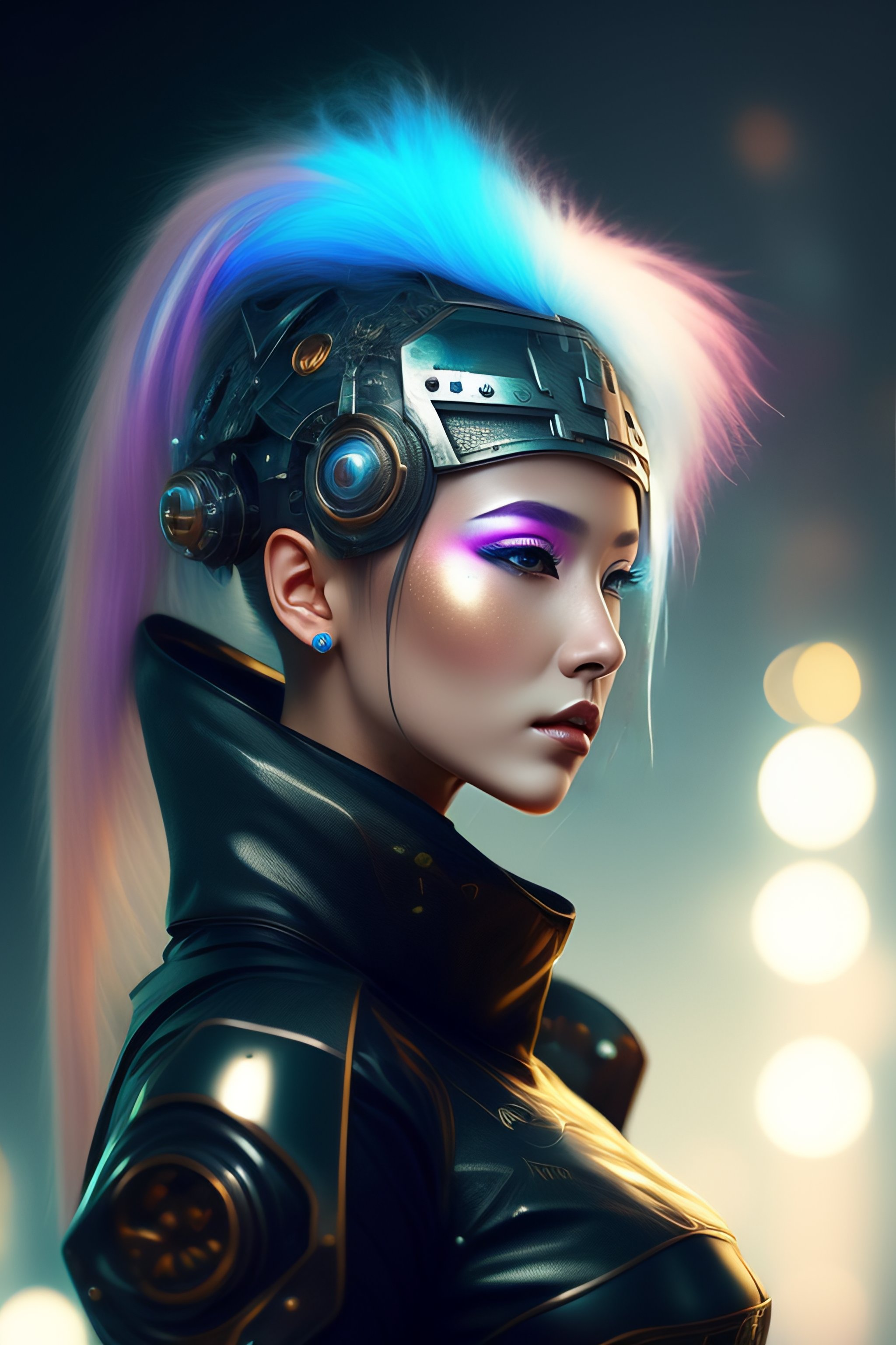 Lexica - Cyberpunk style; robot girl; the girl made of metal;