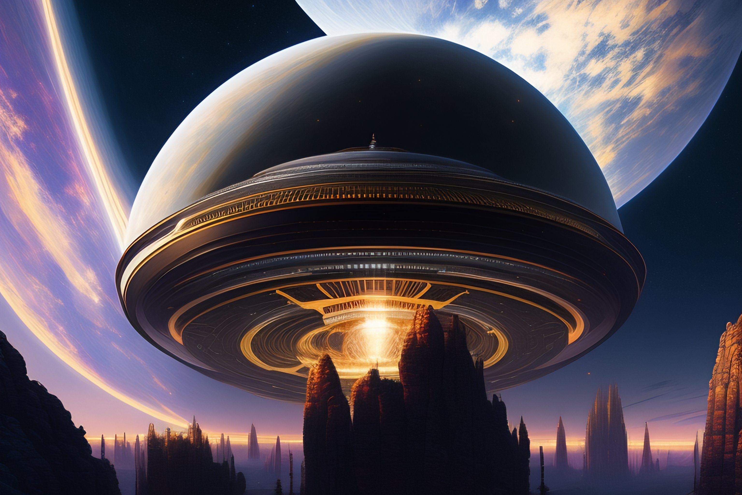 Lexica - Photo of a dyson sphere as a satellite of earth, scifi ...