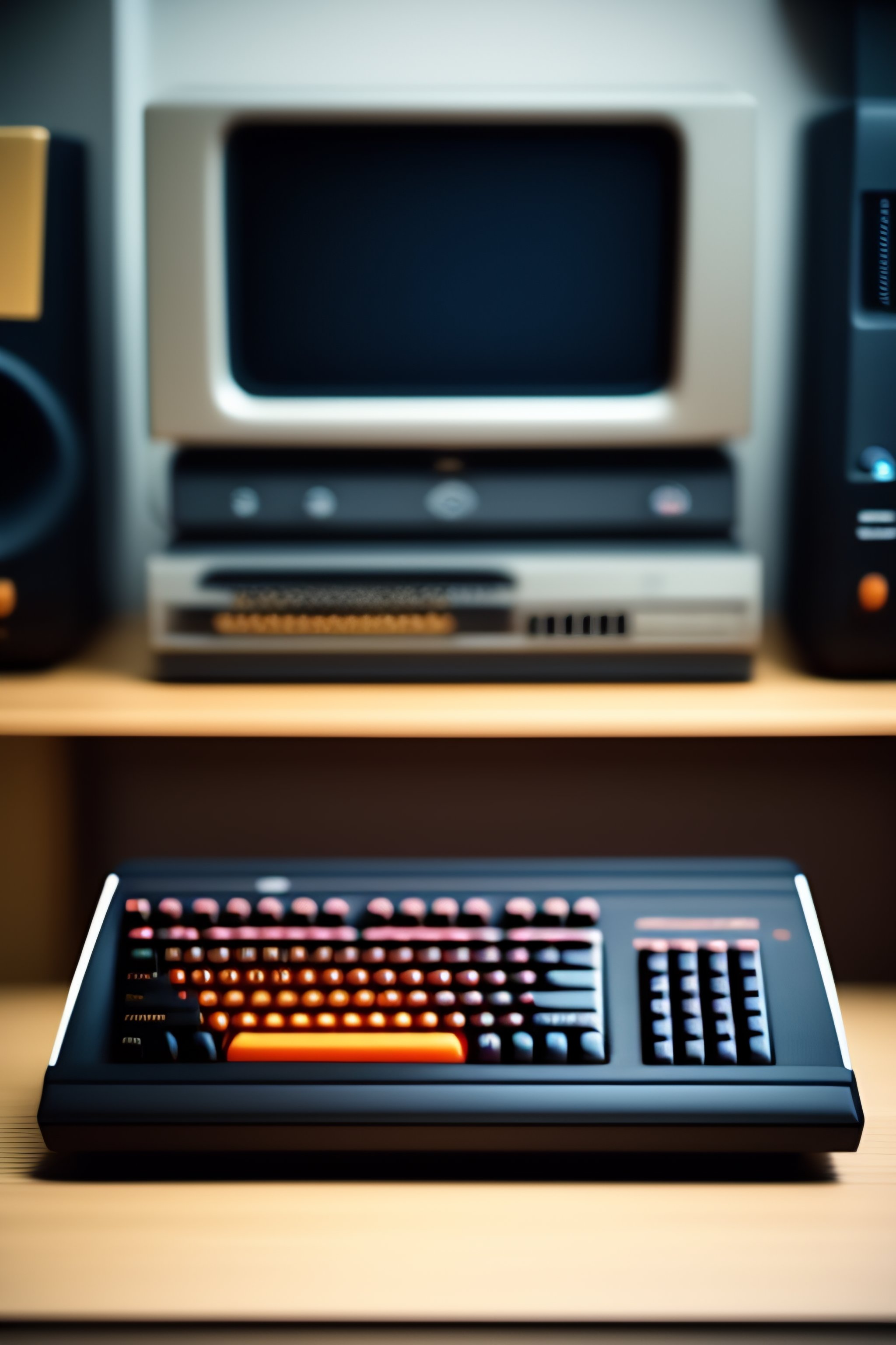 Lexica - Retro computer with keyboard in a college room