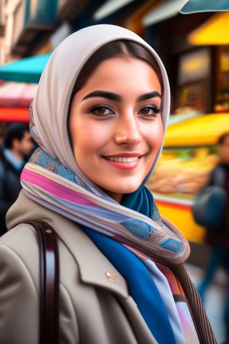 Lexica - A photo of a beautiful Turkish girl wearing a headscarf ...