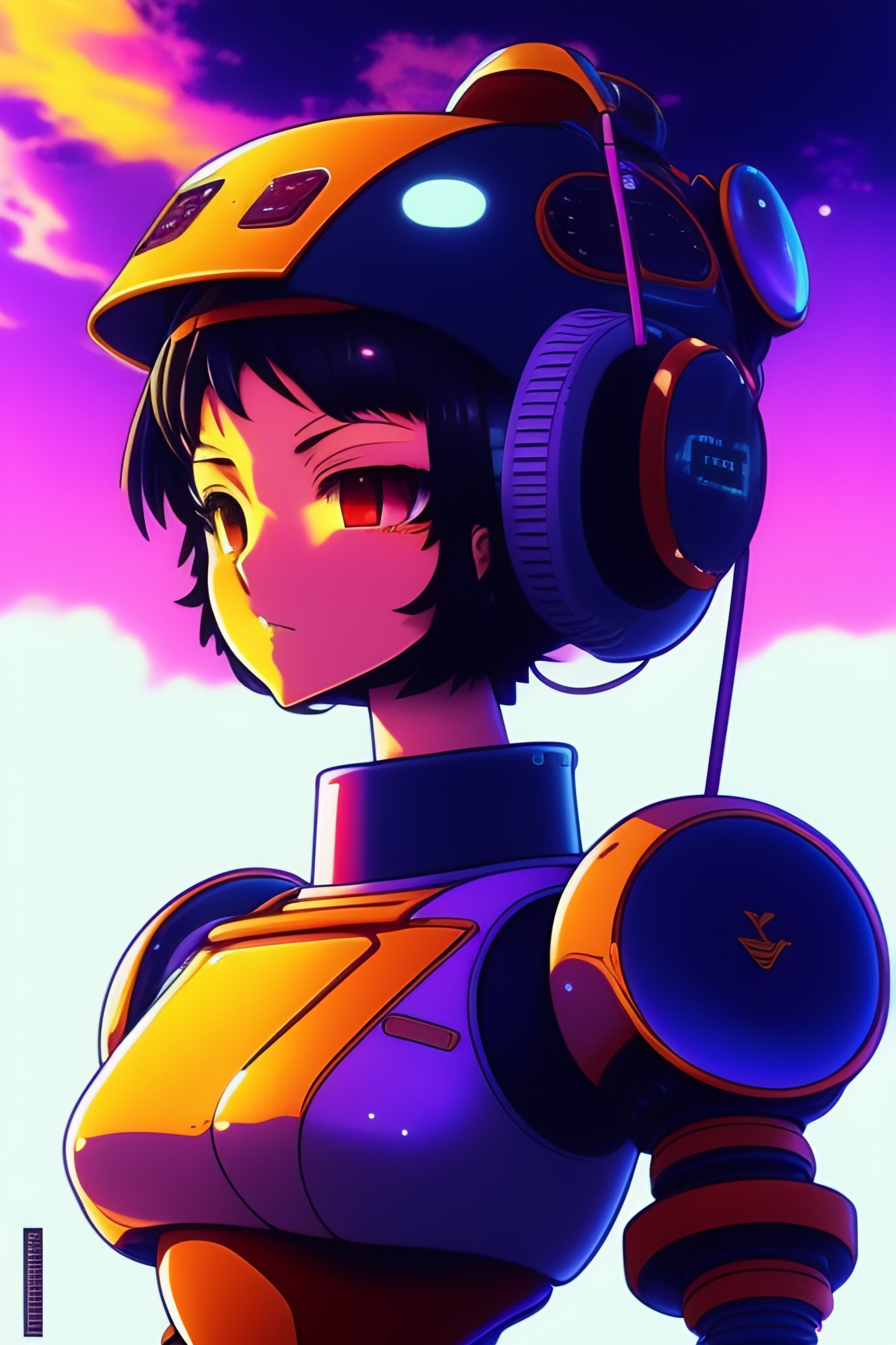 Lexica - 90’s Anime style robot made from analog synthesizers. in the ...