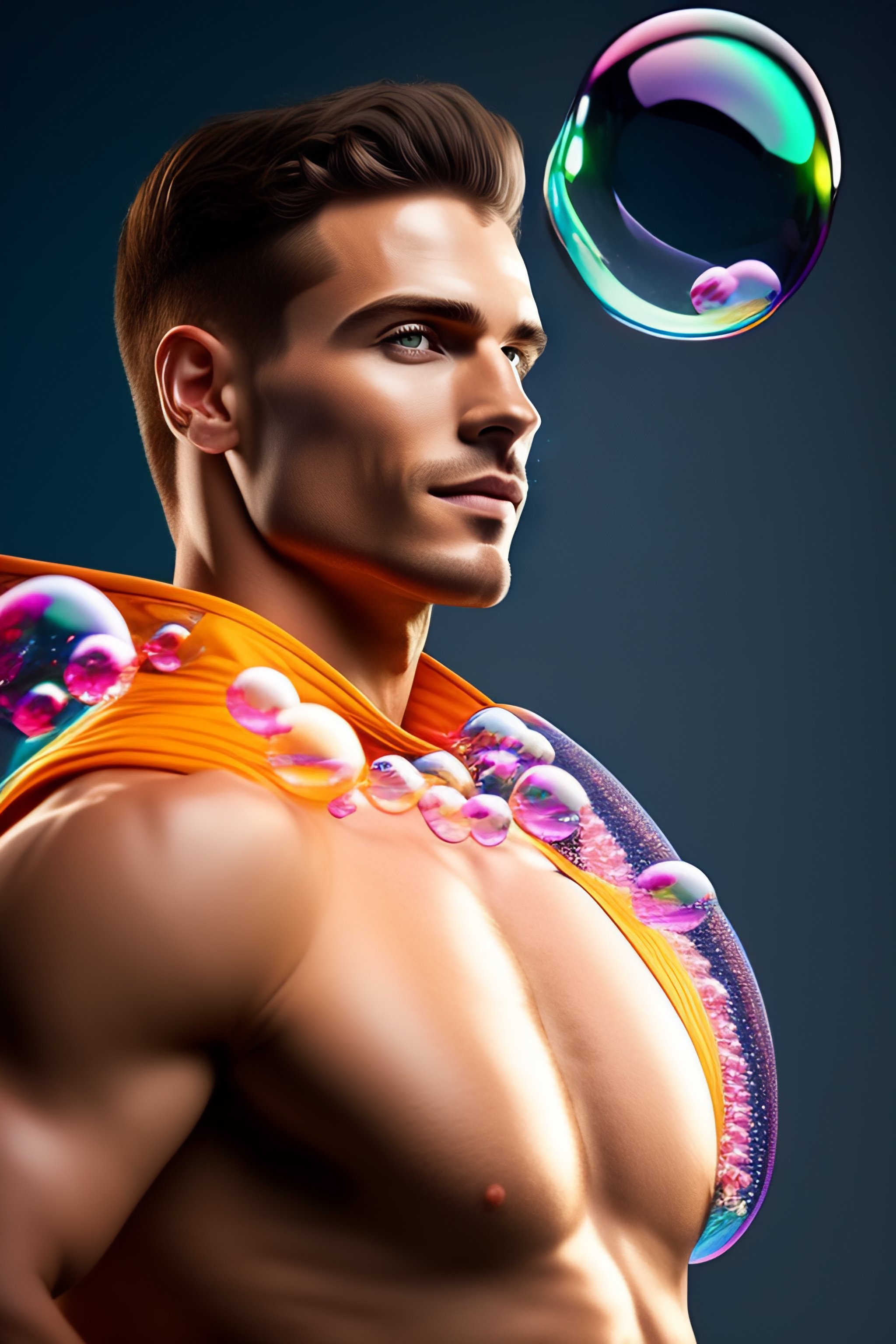Lexica - A guy with bubbles around him, hd