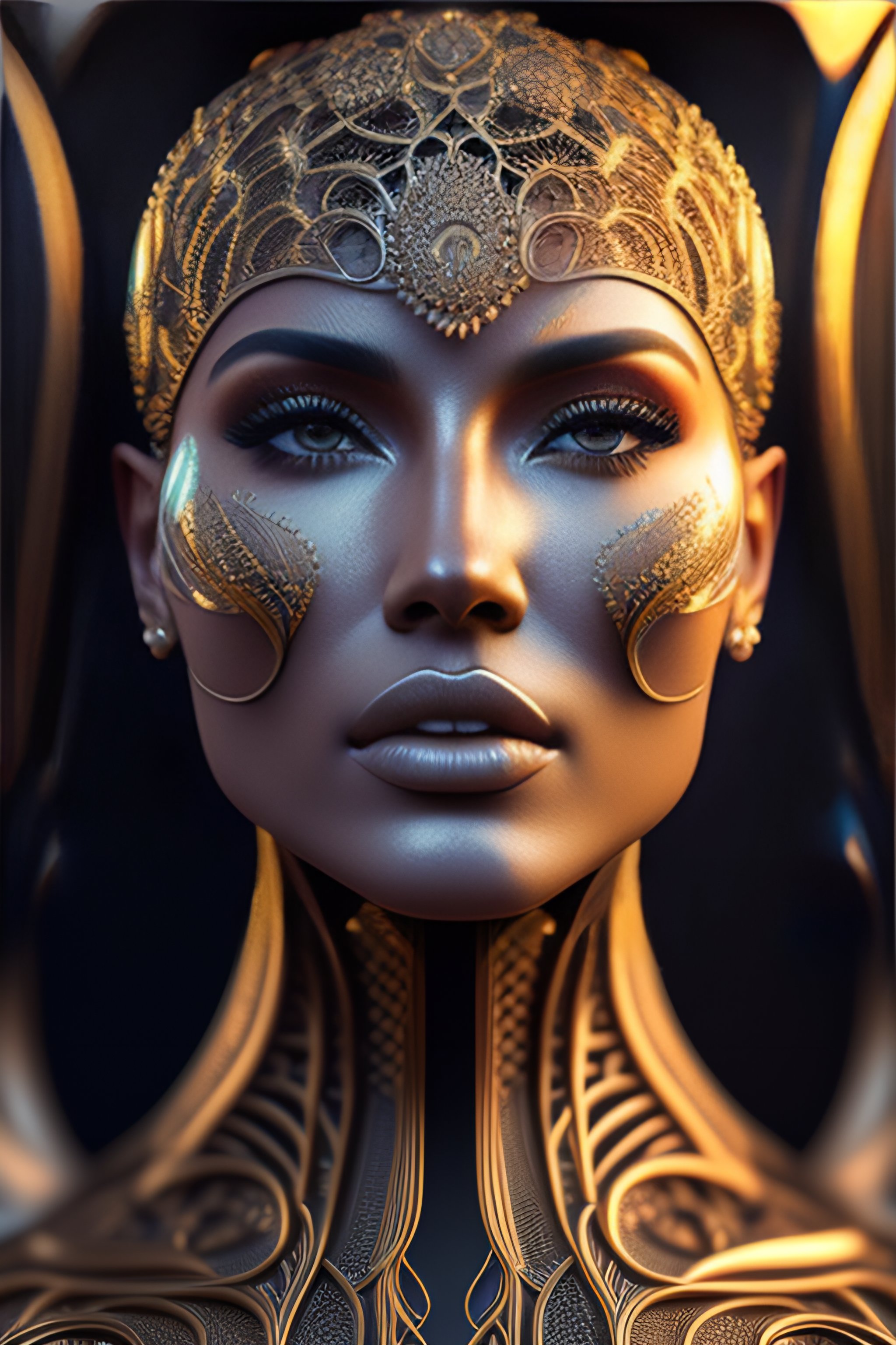 Lexica - Face coming out of a wall complex 3d render ultra detailed of ...