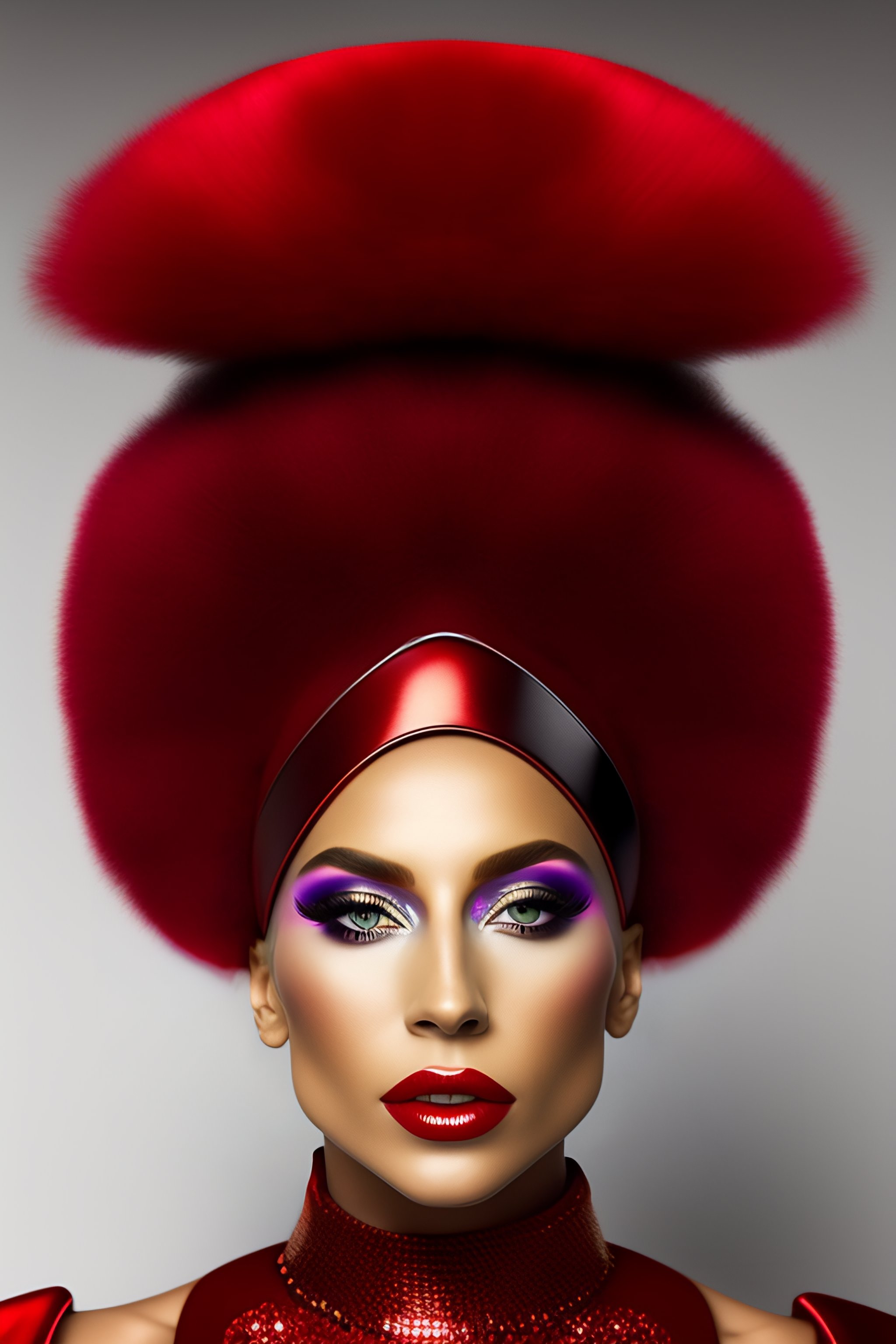 Lexica - Lady Gaga red mirror head piece