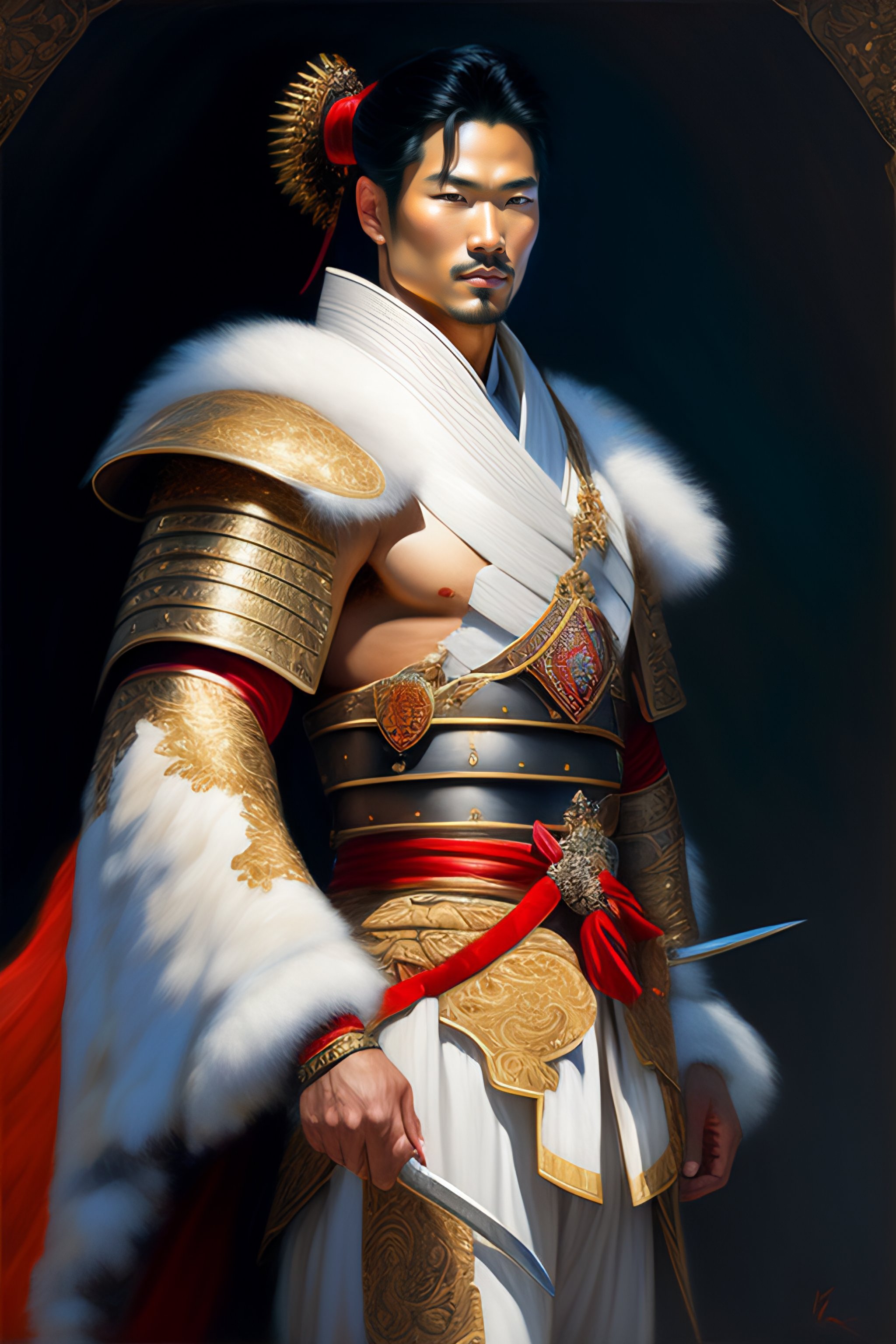 Lexica - Full body portrait Anime samurai male warrior from league of ...