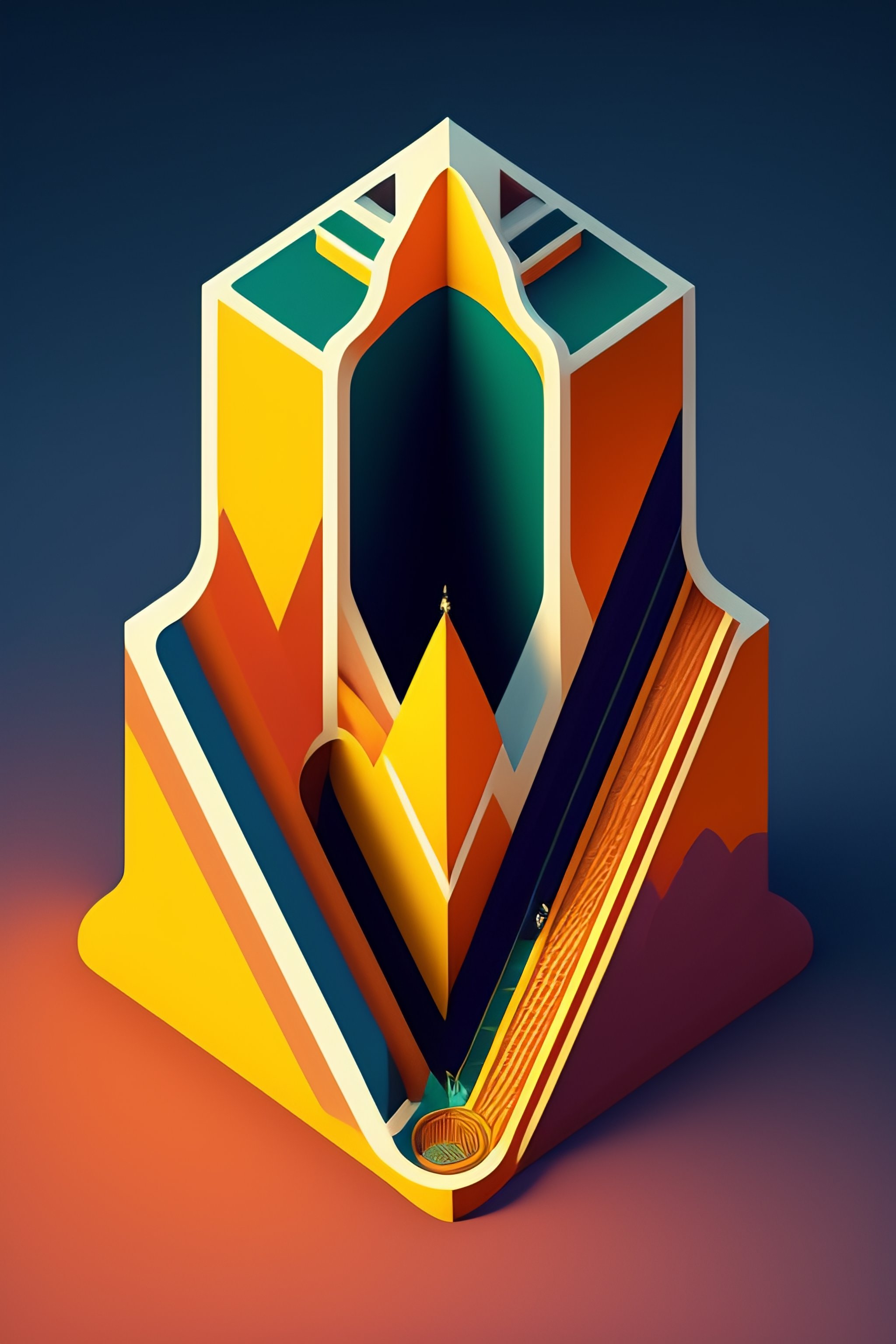 Lexica - Detailed isometric monument valley poster, symmetry, day and ...