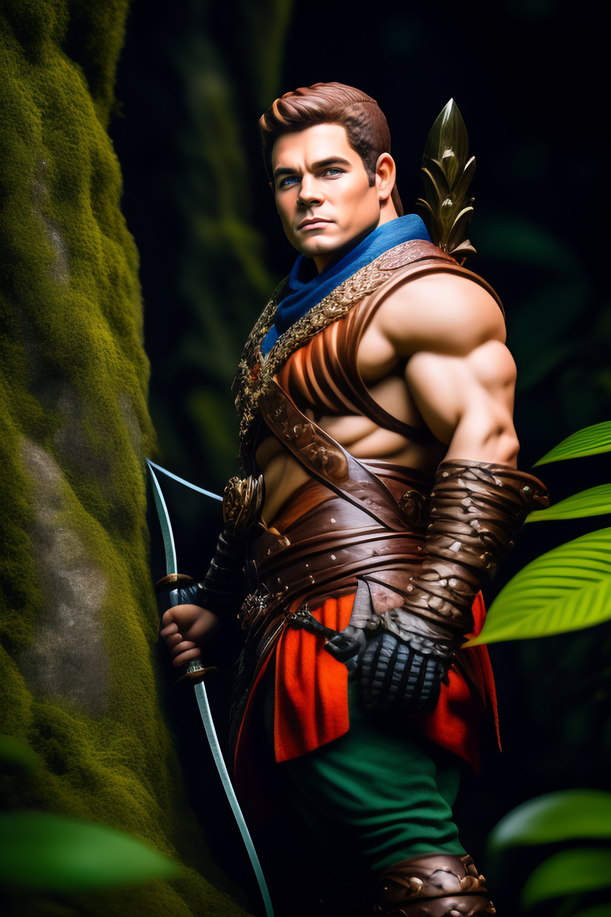 Lexica - Dungeons and dragons male halfling archer, body shot, jungle ...