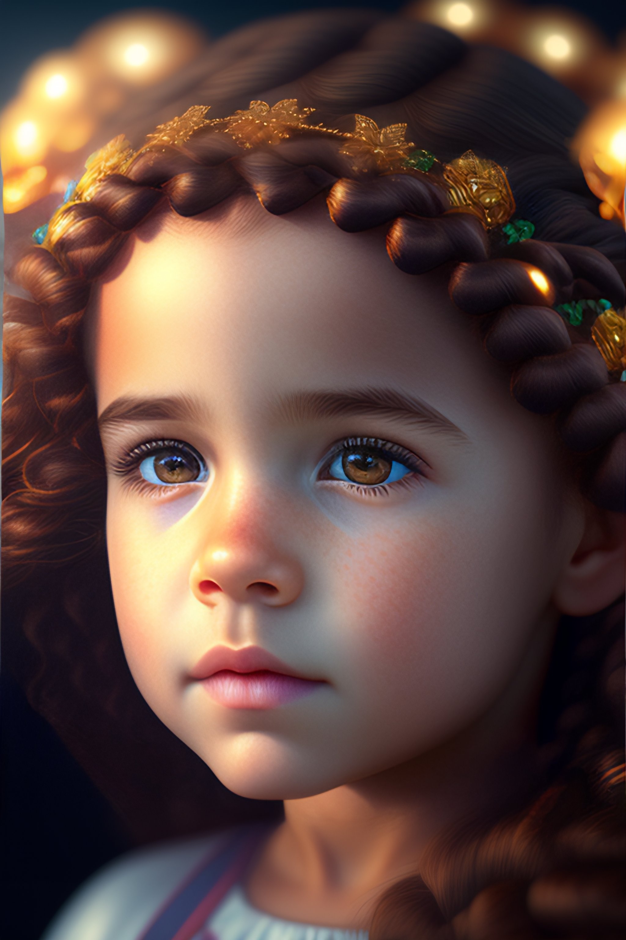 Lexica - Photo realistic closeup portrait of sweet baby girl , chesnut ...