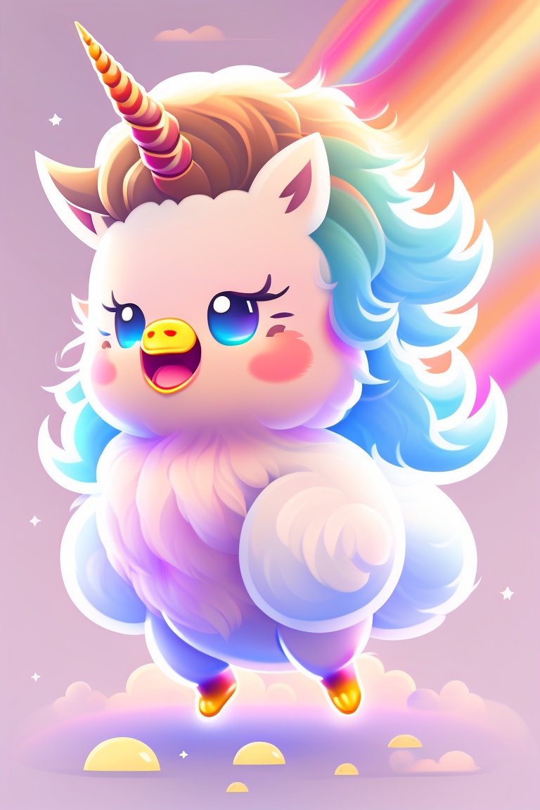 Lexica - Chibi fluffy chicken-like unicorn extremely angry, screaming ...