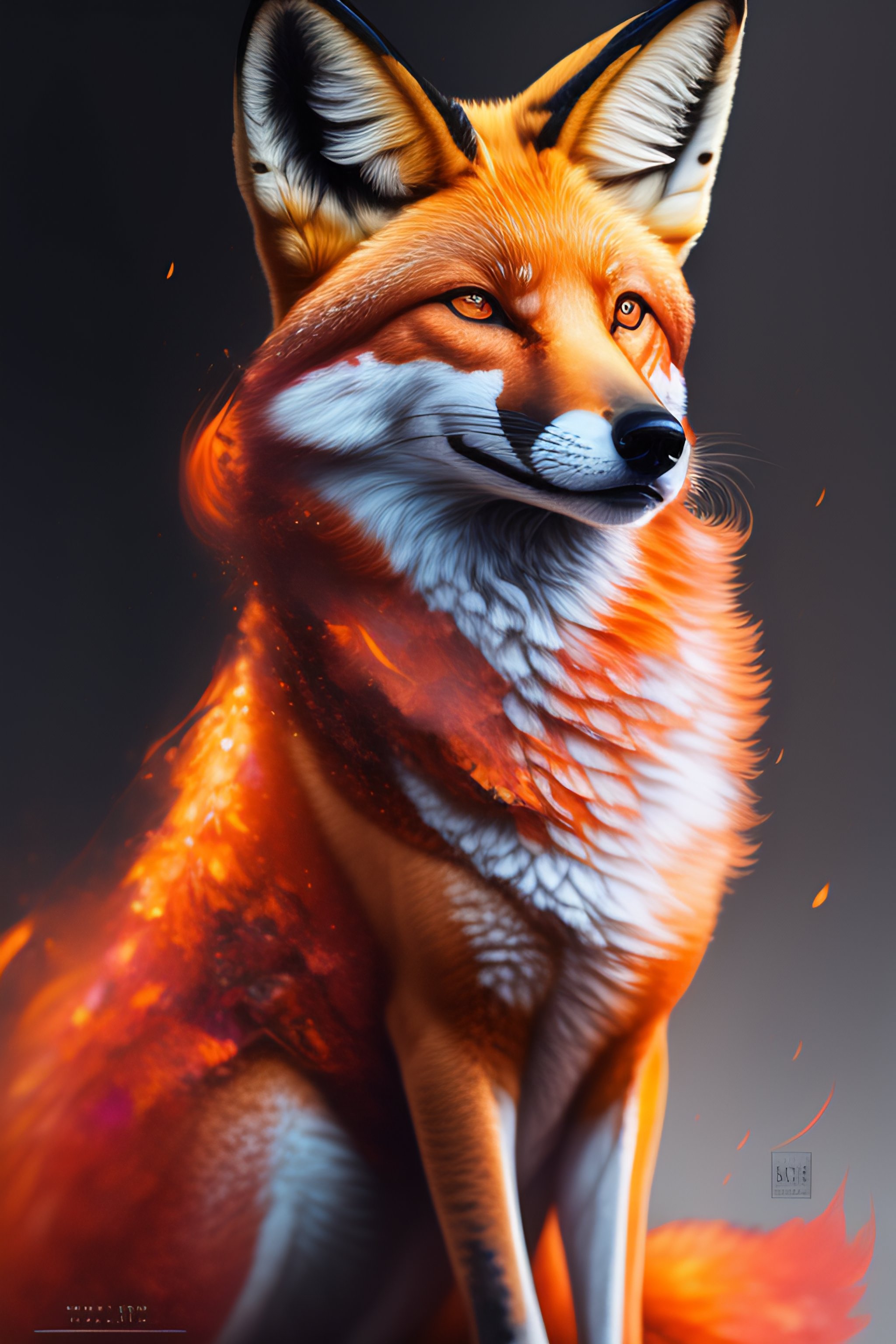 Lexica - Professional portrait of a firey fox, abstract beauty ...
