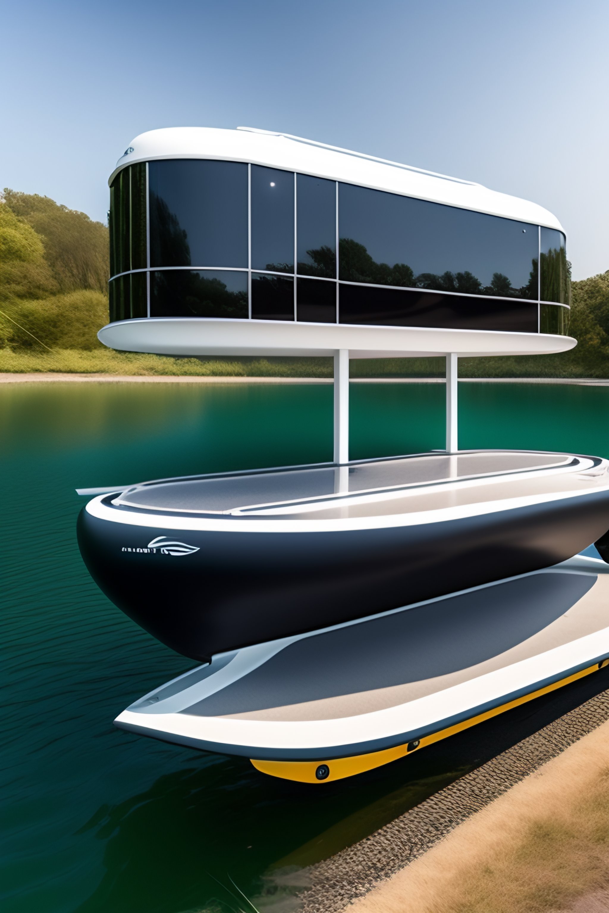 Lexica - 25 foot wide hydrofoil water vehicle house