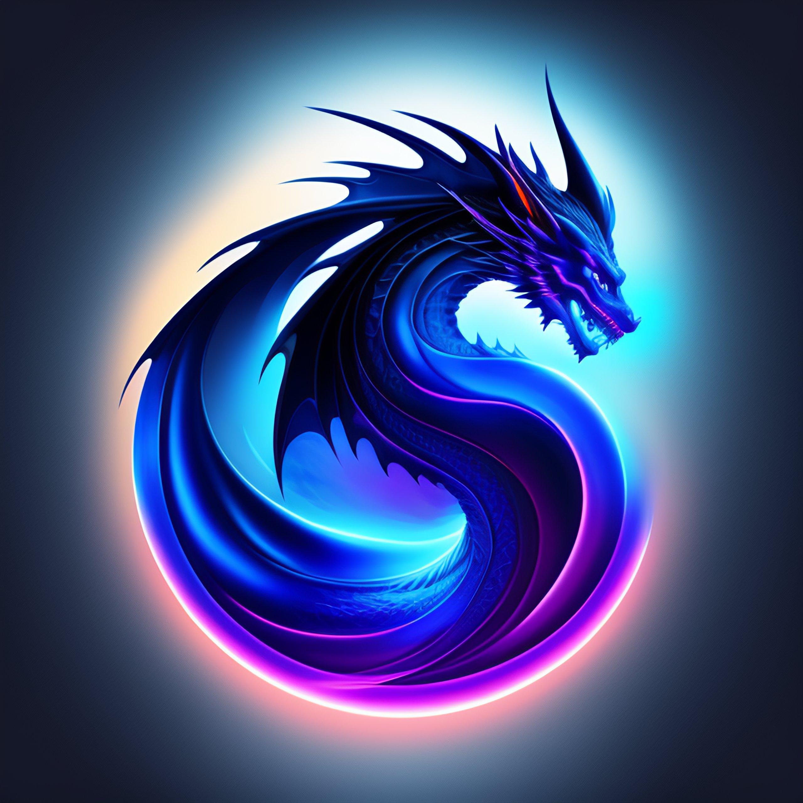 Lexica - Dark dragon with blue flames, silky texture, gradient ...