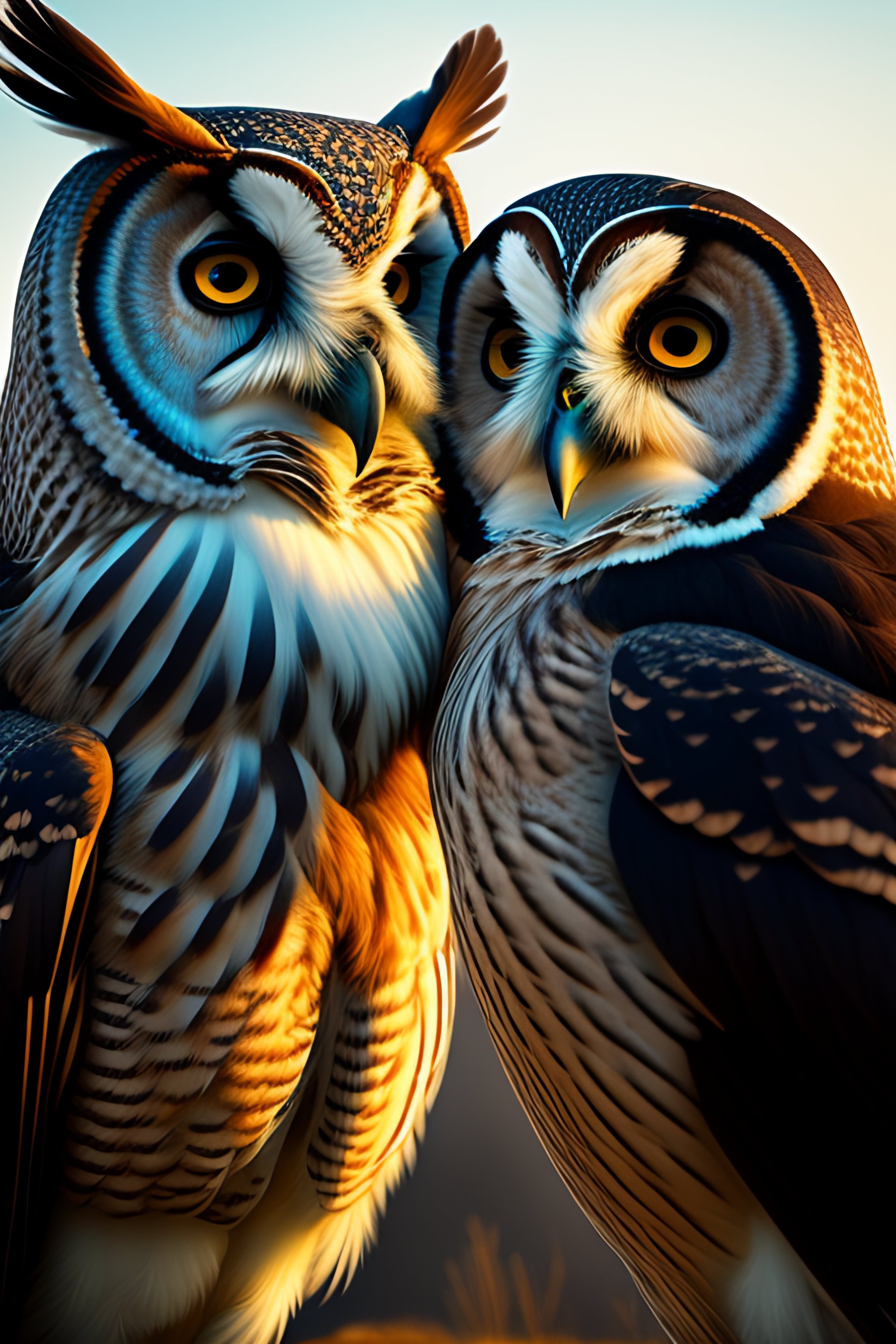 Lexica - Photo of two chichs of an owl