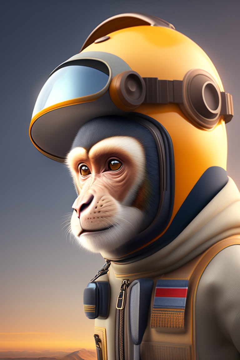 Lexica - A monkey with an eyepatch wearing an astronaut helmet looking ...