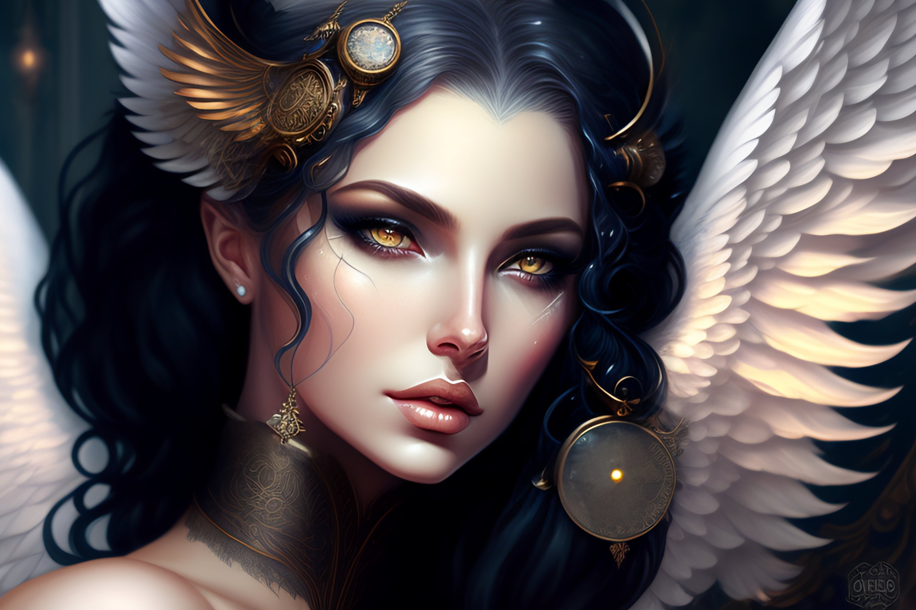 Lexica - Gothic angel in the style of Charlie Bowater, fine art ...