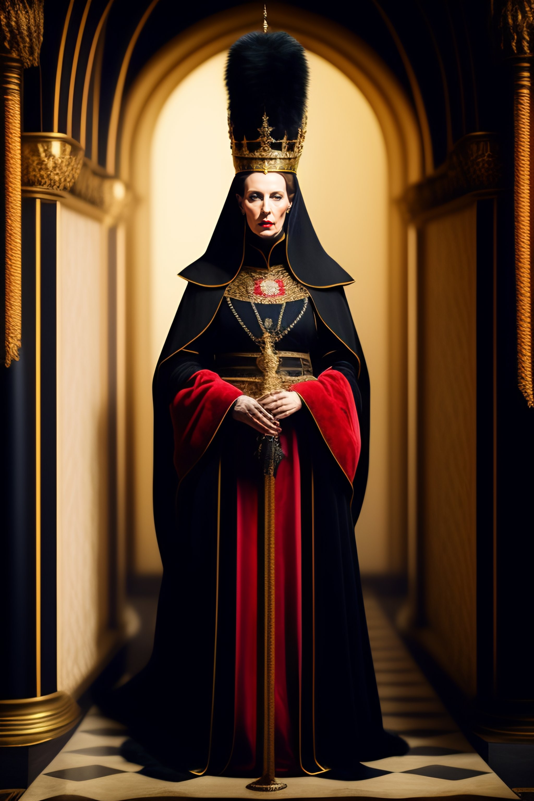 Lexica - Extremely slender and tall medieval queen of death, wearing a ...