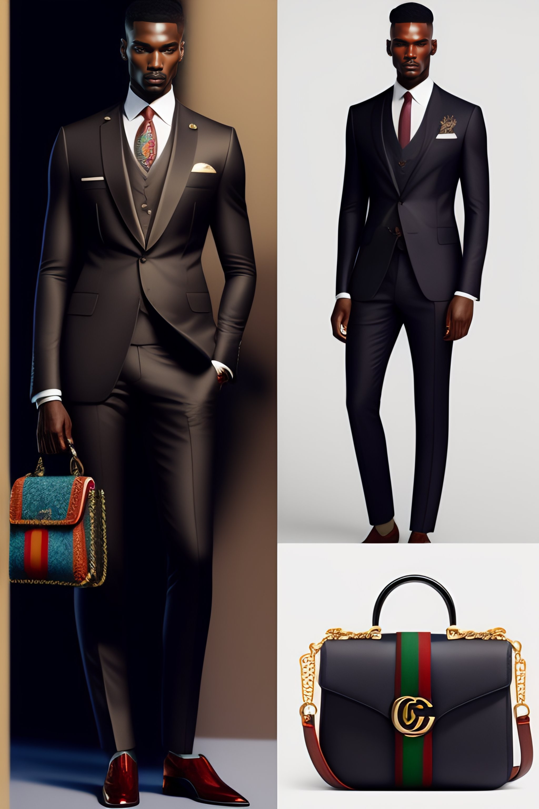 Lexica - Gucci three piece suit, channel handbag, mercedes key chain ...