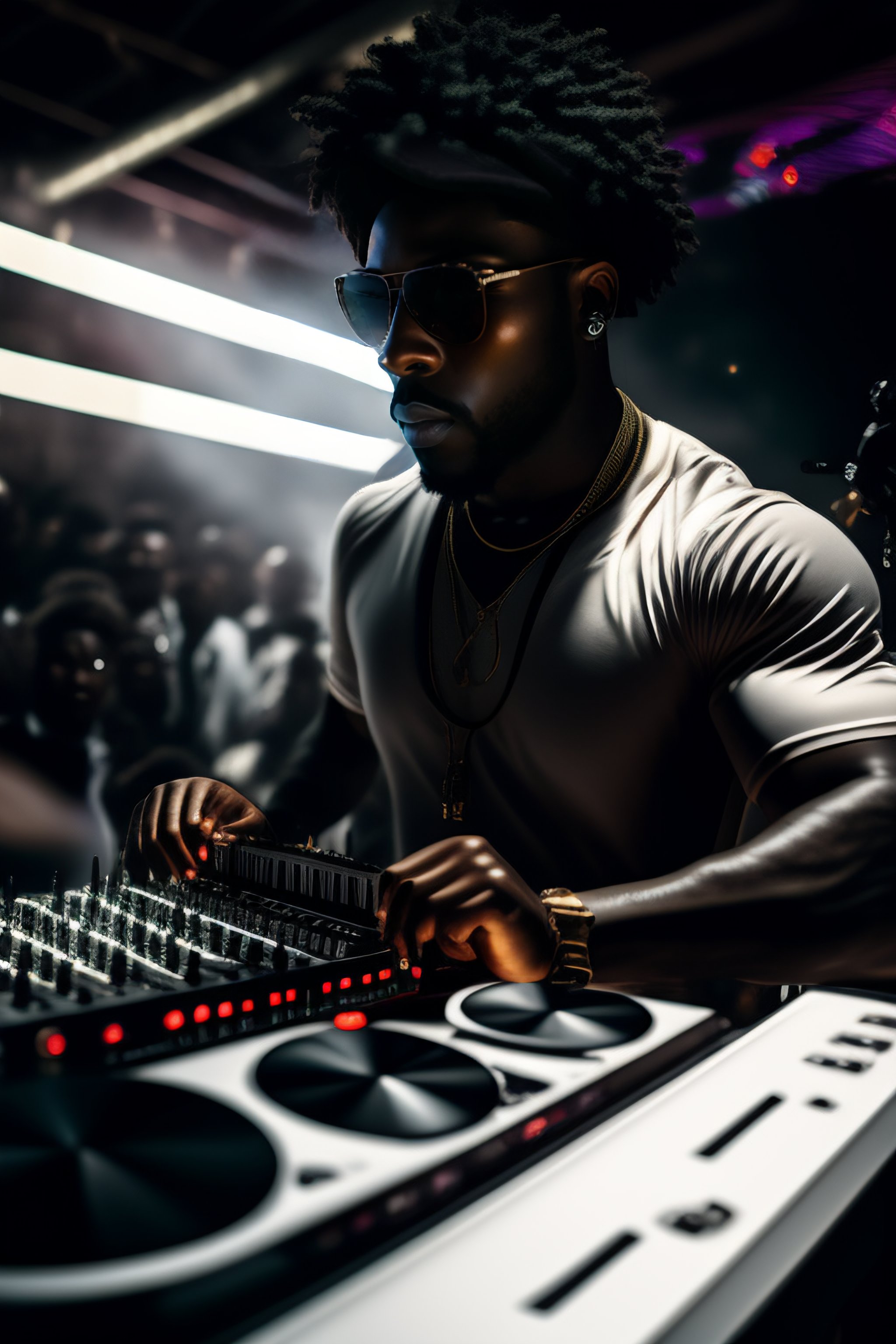 Lexica - Intricately detailed photograph of a dj at an underground ...