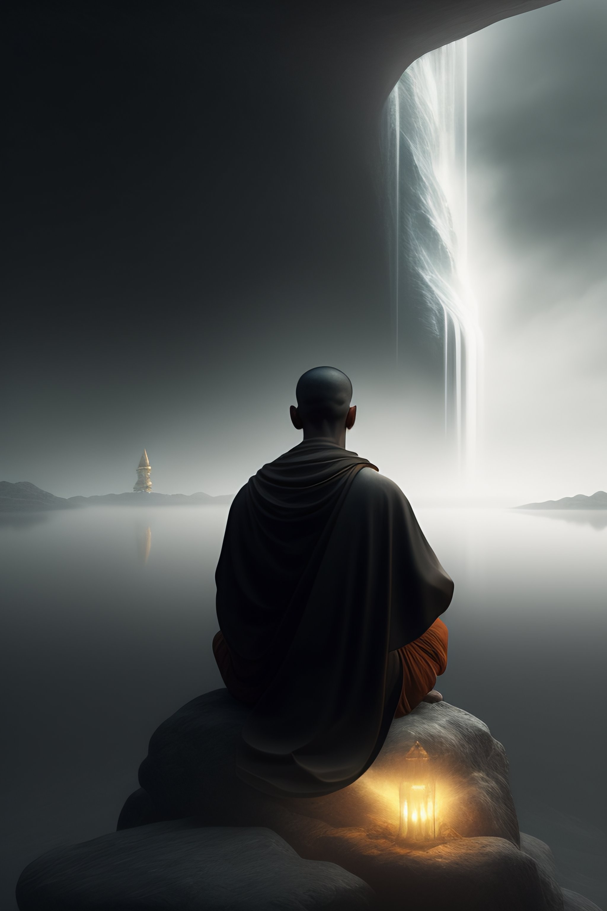 Lexica - A monk god meditating in a empty void, fantasy, trending on ...