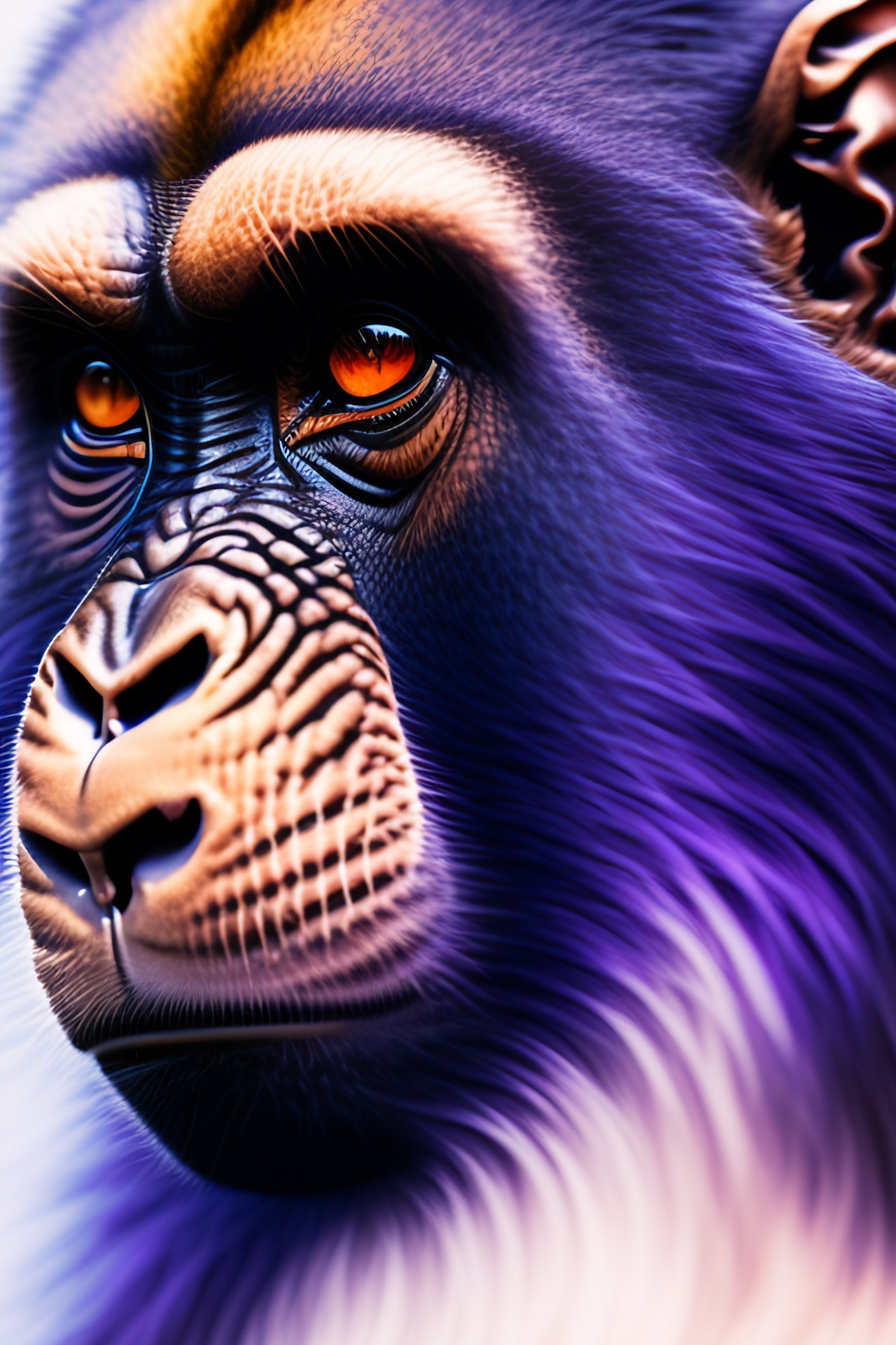 Lexica - Portrait of a aggressive monkey, Ballpoint pen art