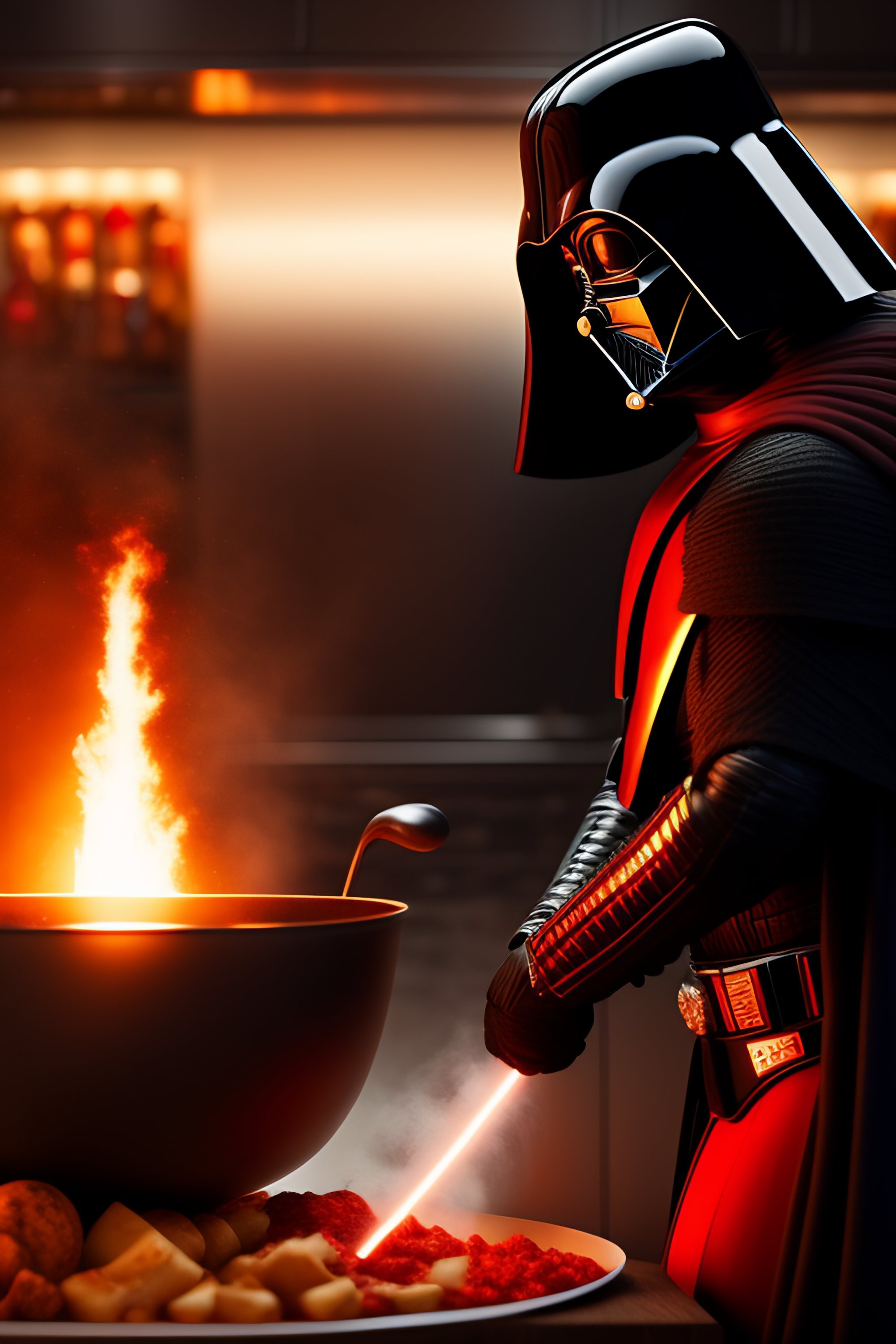 Lexica - Darth Vader and Darth Maul cooking