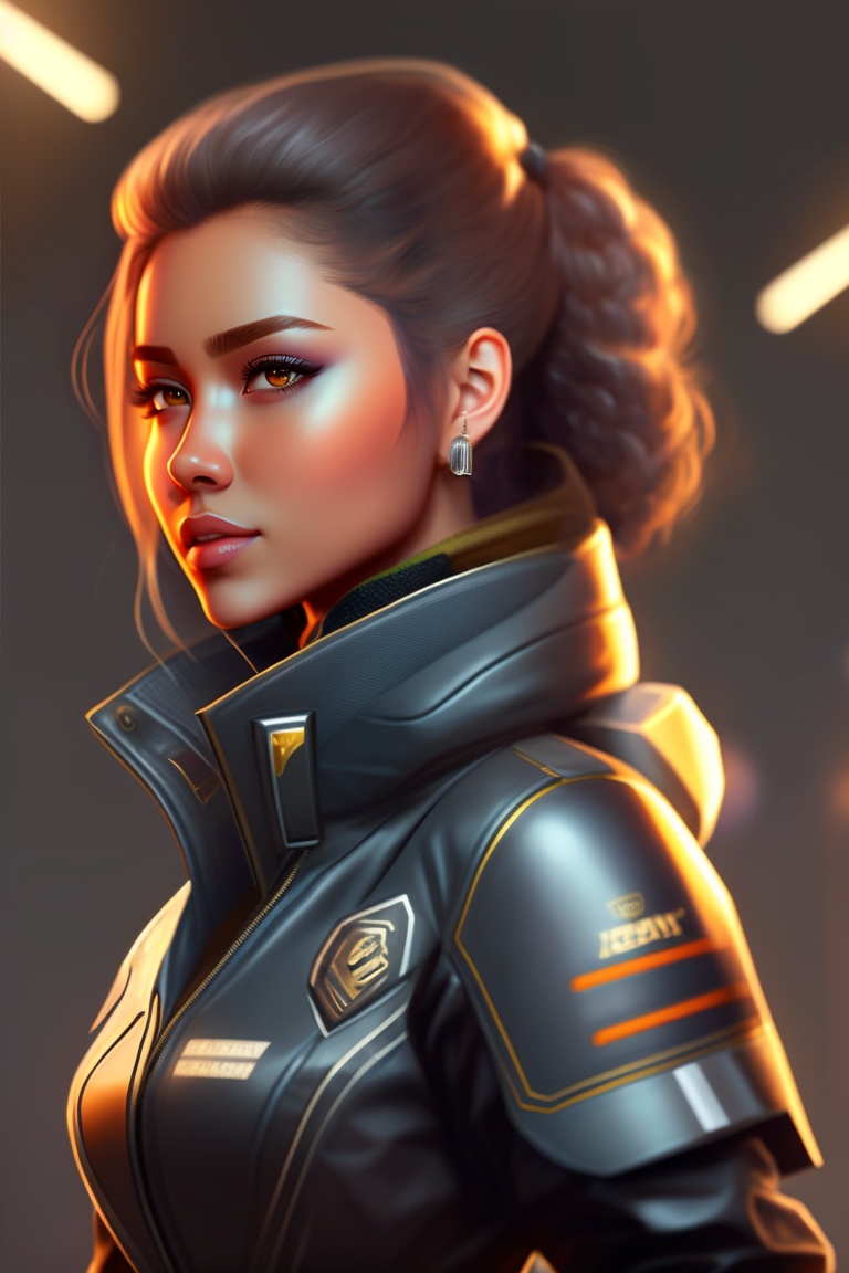 Lexica - A girl Character in future, with detailed face from side, with ...
