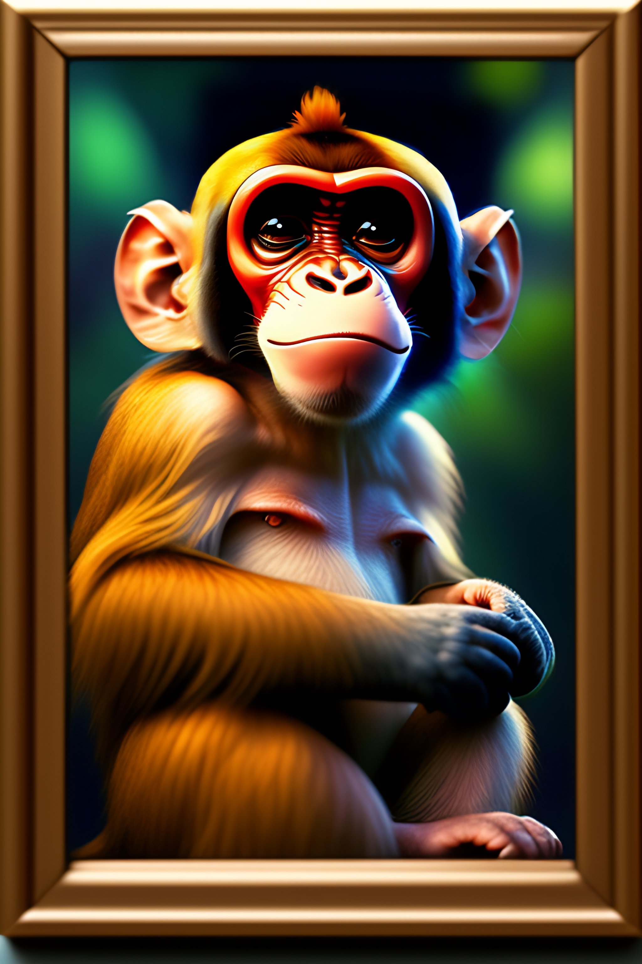 Lexica - Cartoon monkey 3rd with suite