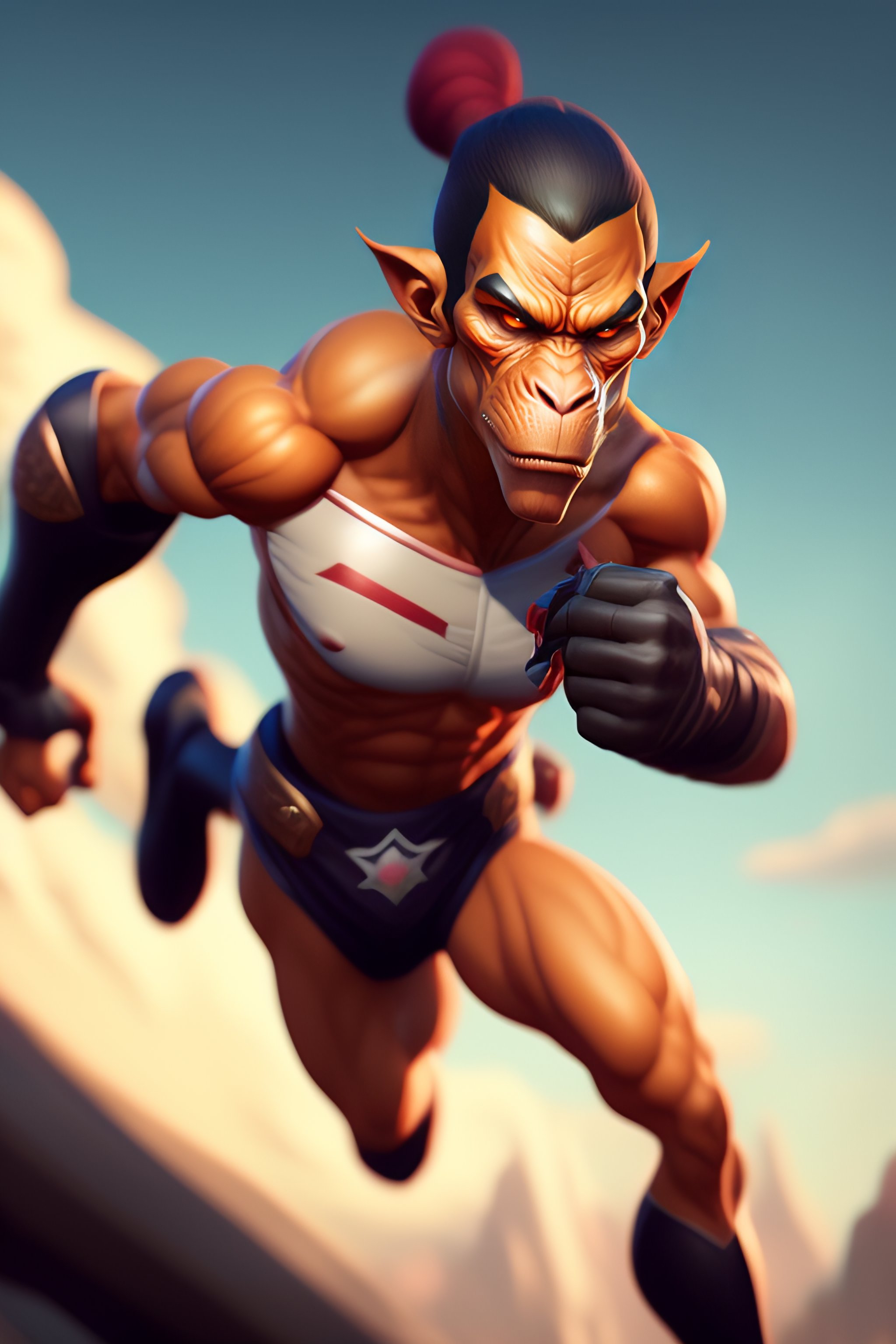 Lexica - Full high detailed, MONKEYS mutant creature, elf ear, Toonz ...