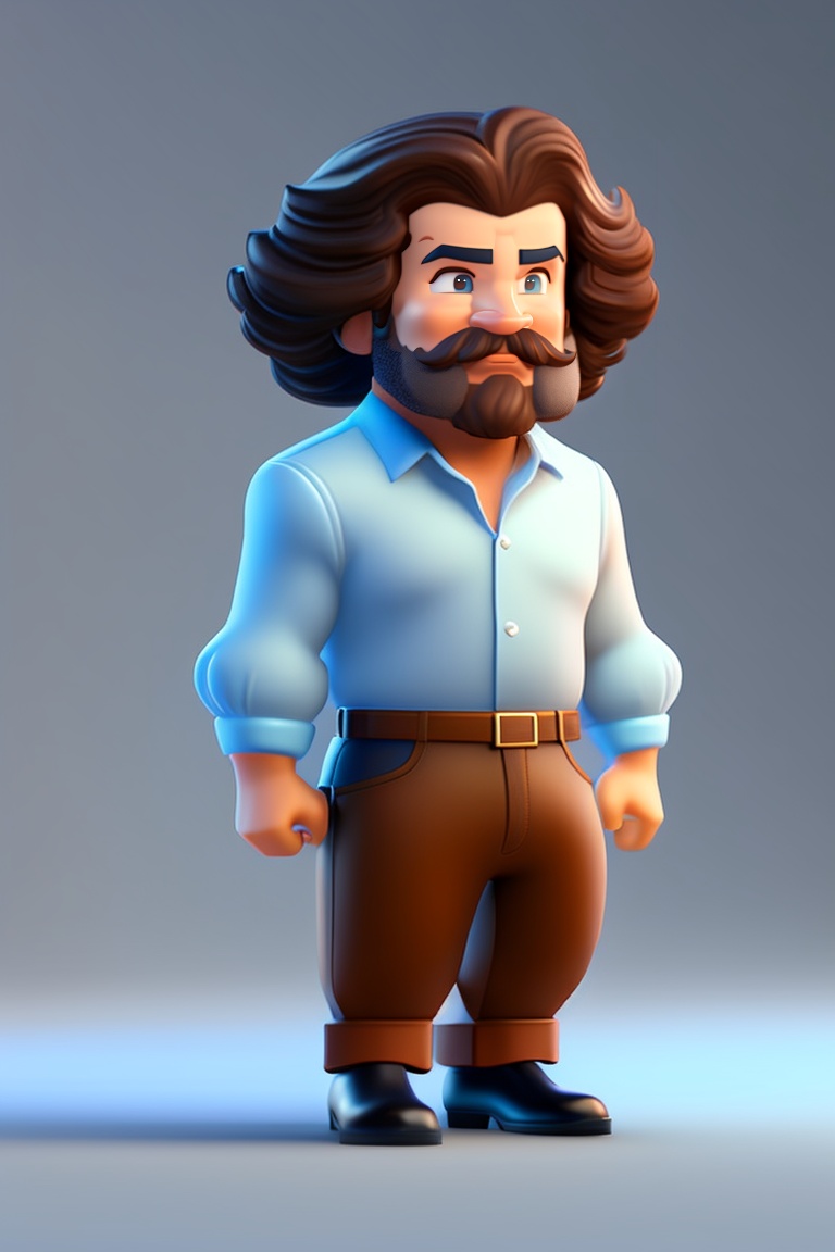 Lexica - Black Curly Brown Hair Old Man In White Shirt, Blue Pants ...