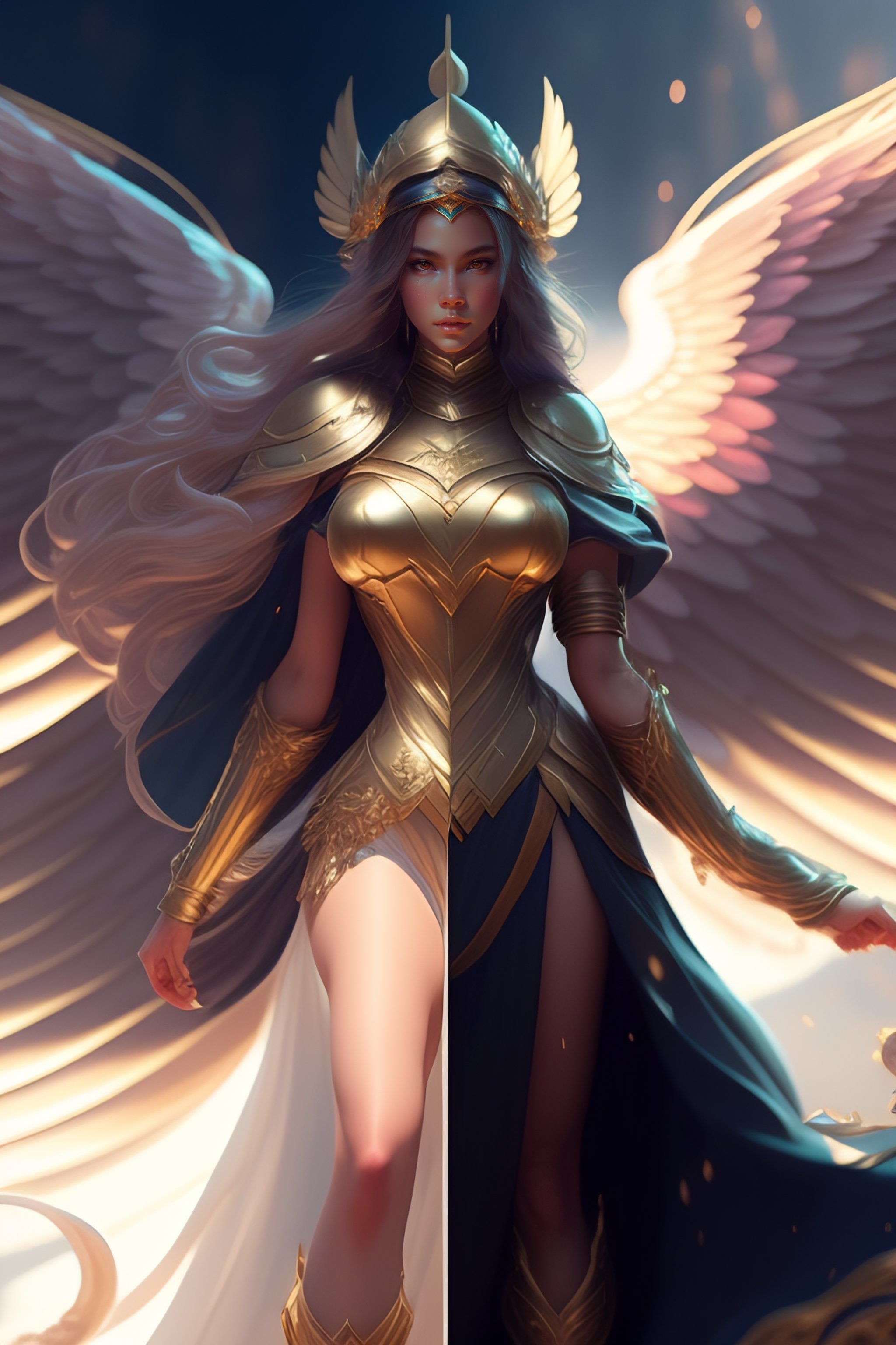 Lexica - Full body rising Saint Angel Girl vs Evil Girl by stanley artgerm lau, greg rutkowski ...